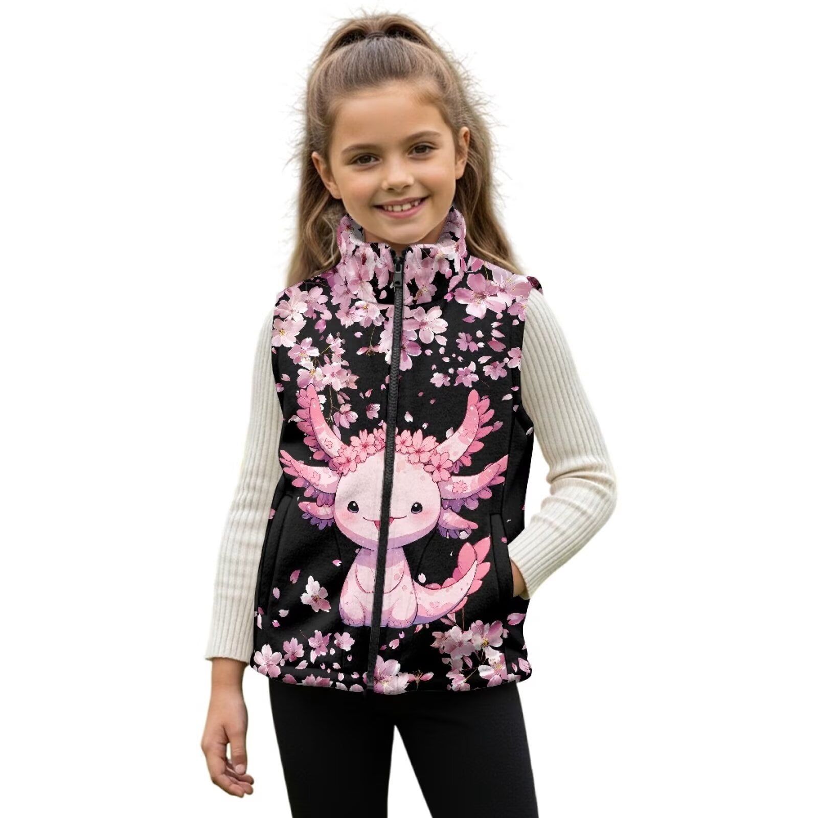 Uorisanigo Girls Boys Fleece Vest Kids Full-Zip Jacket Lightweight ...