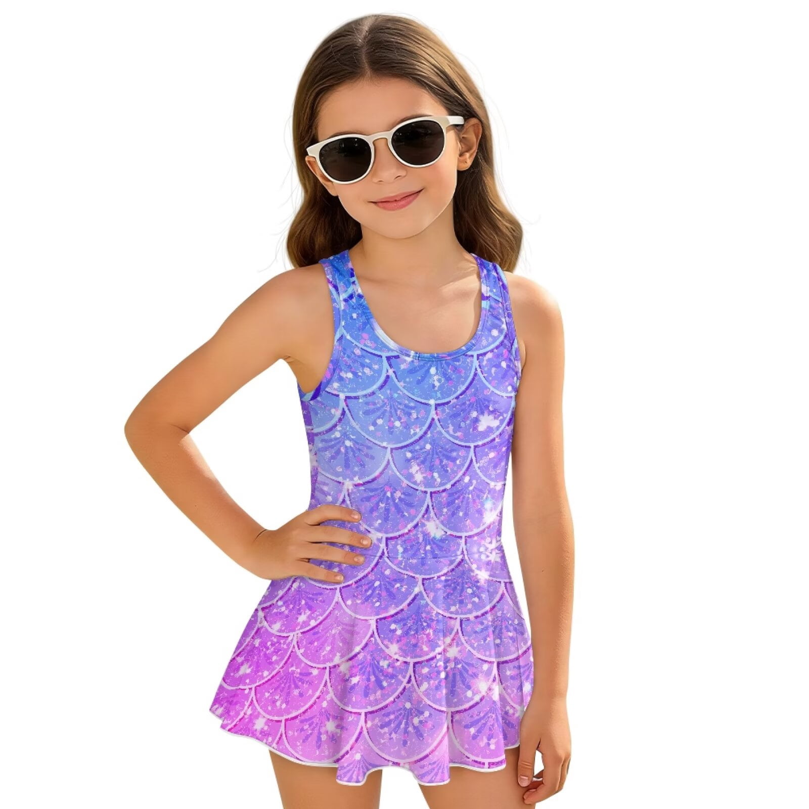 Uorisanigo Girls Swimsuit One Piece Modest Size 3-4 Polyester and ...