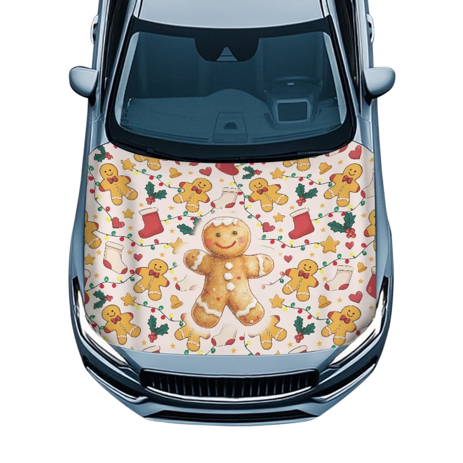 Uorisanigo Hood Cover - 59.05x39.37 in Christmas Gingerbread Man Print ...