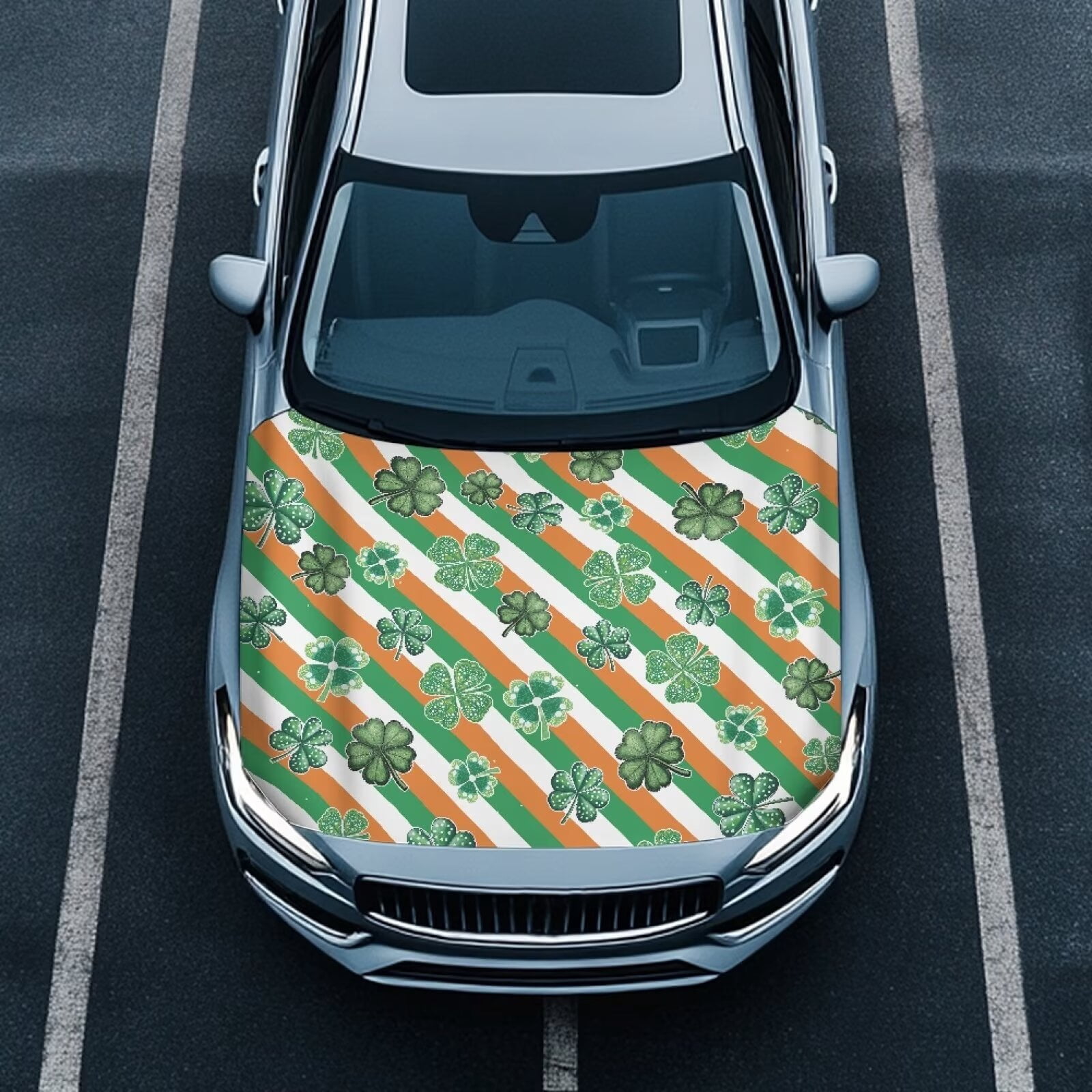 Uorisanigo Irish Flag Color Shamrock Hood Covers Heat-Resistant Car ...