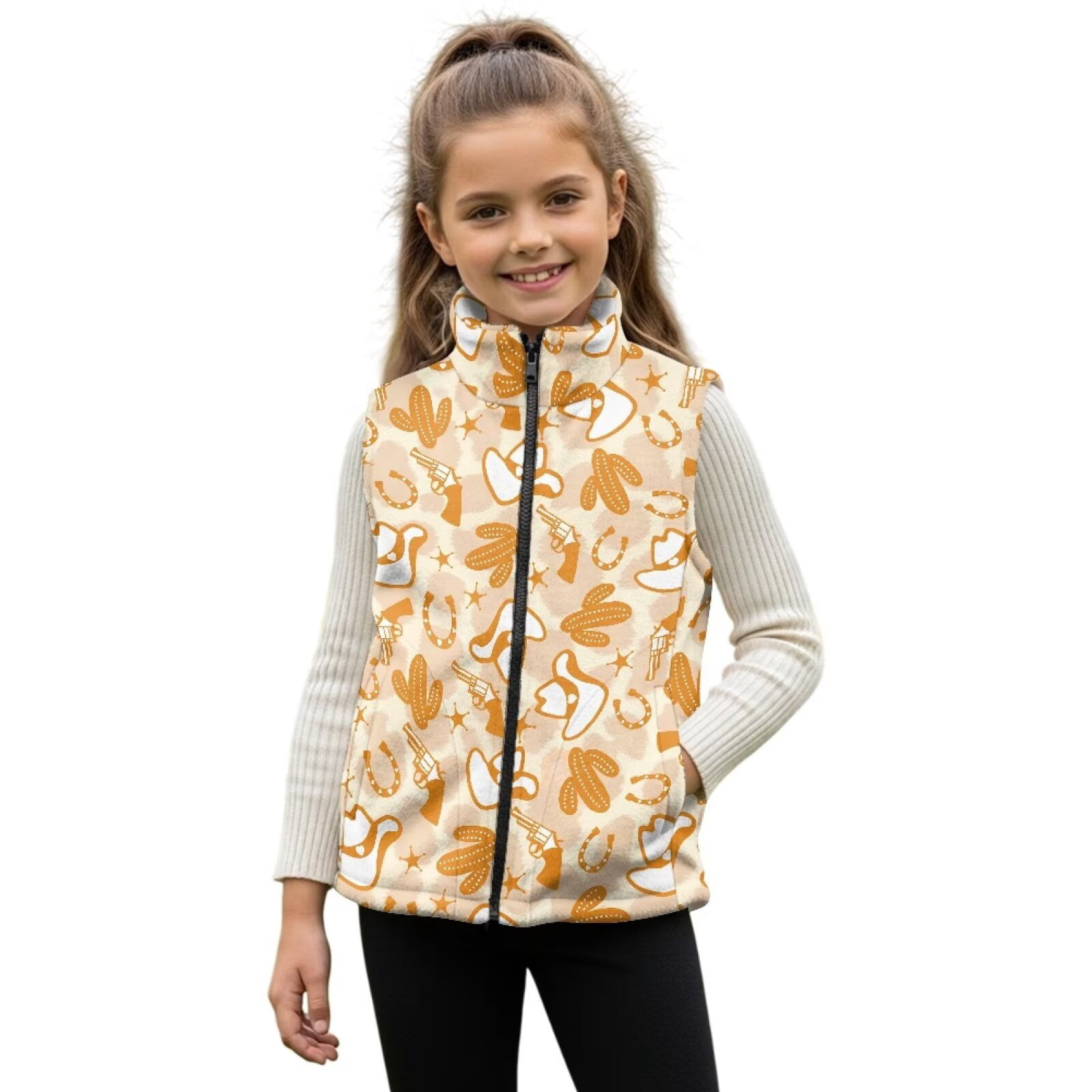 Uorisanigo Kids Fleece Full Zip Sleeveless Vest Puffy Jacket Soft and ...