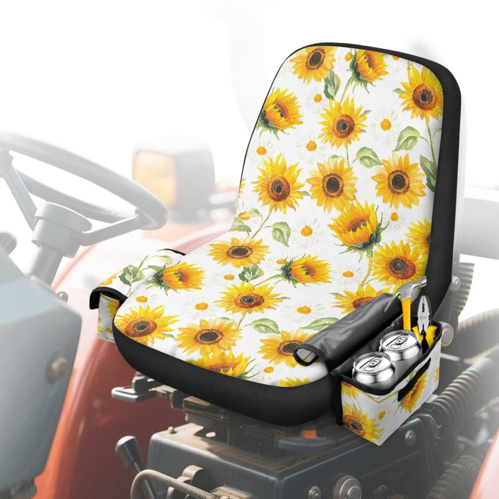 Uorisanigo Lawn Mower Seat Cover for John Deere, Non-Slip Sunflower ...