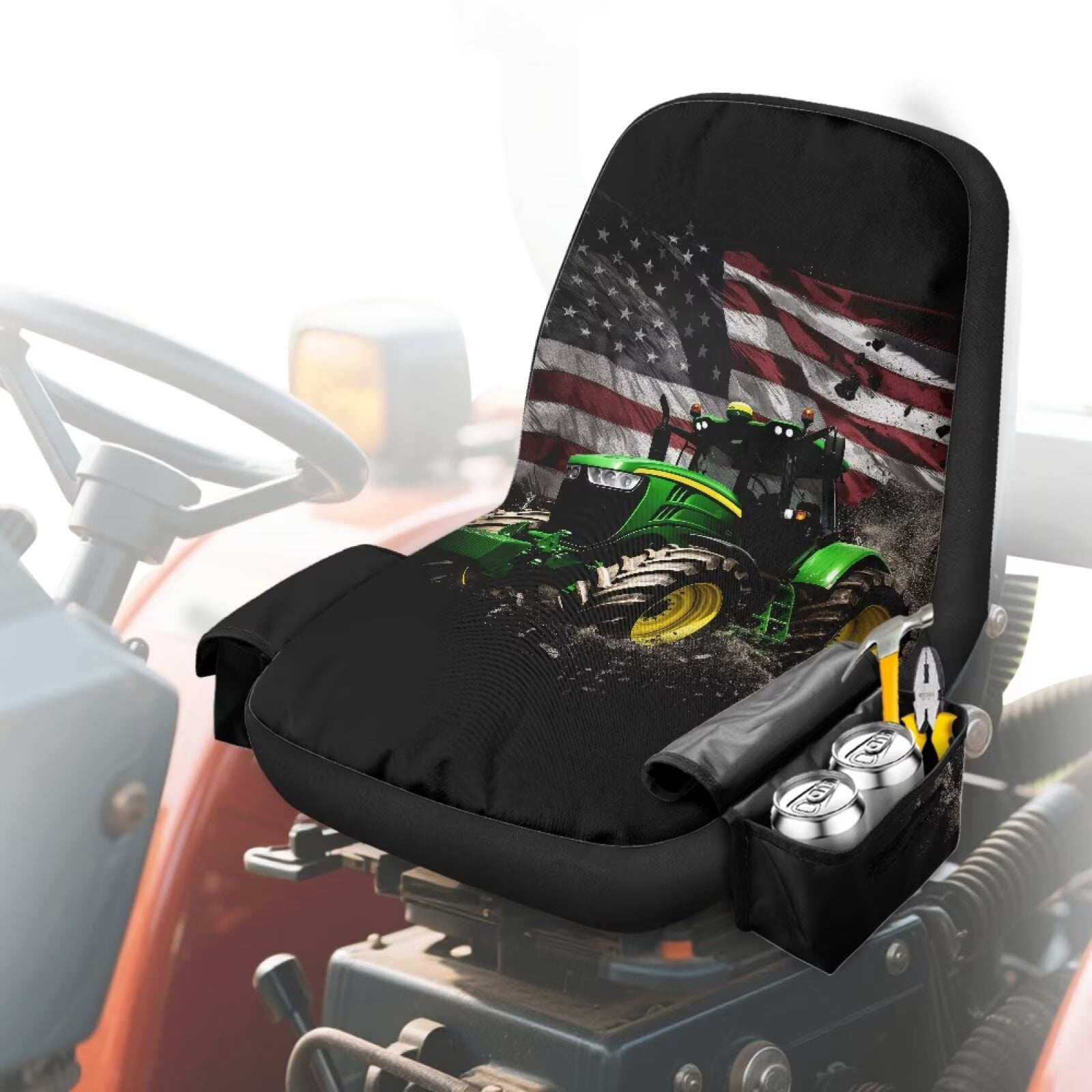 Uorisanigo Lawn Mower Seat Cover, Tractor American Flag Lawn Tractor ...