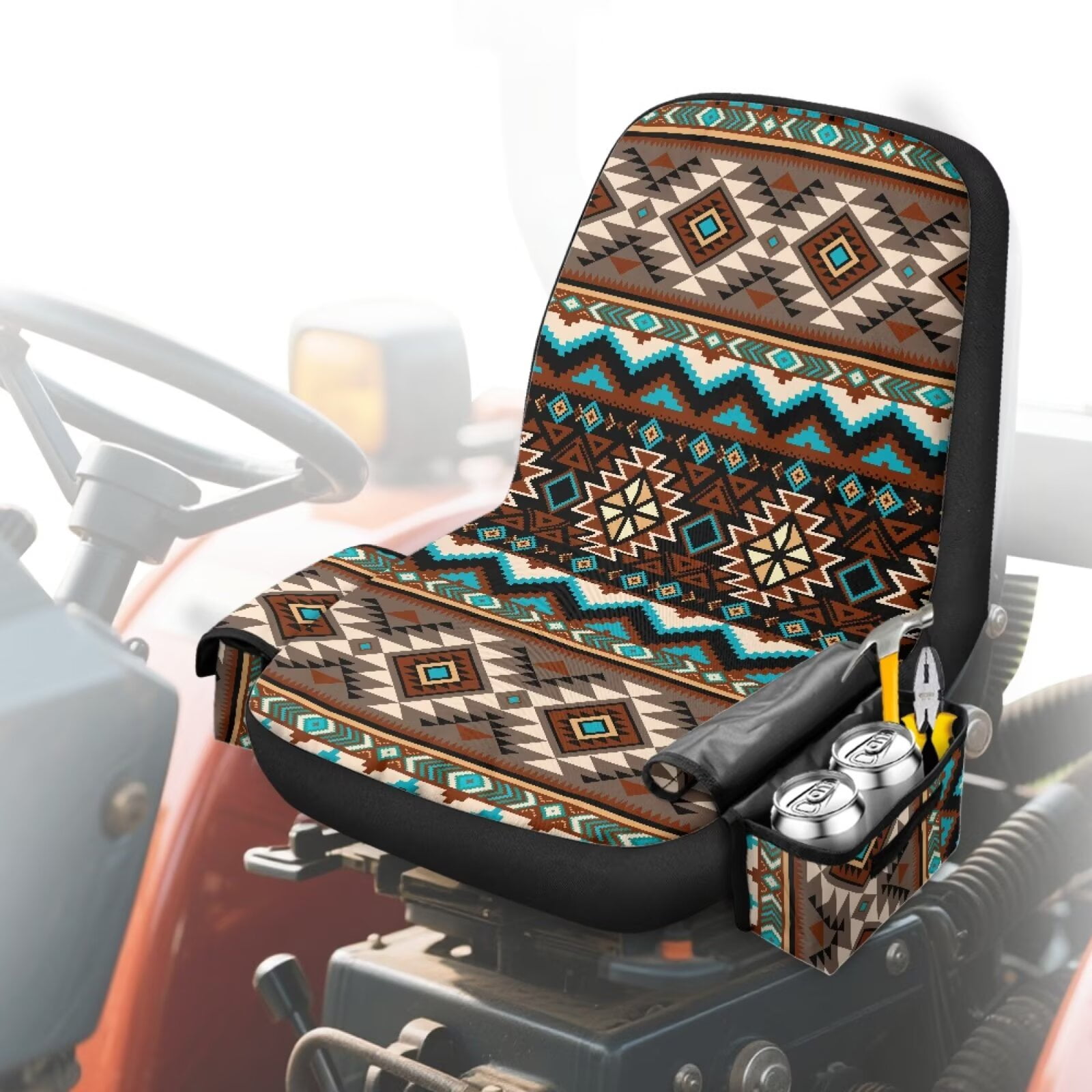 Uorisanigo Lawn Mower Seat Cover - Weatherproof Aztec Geometric Print ...
