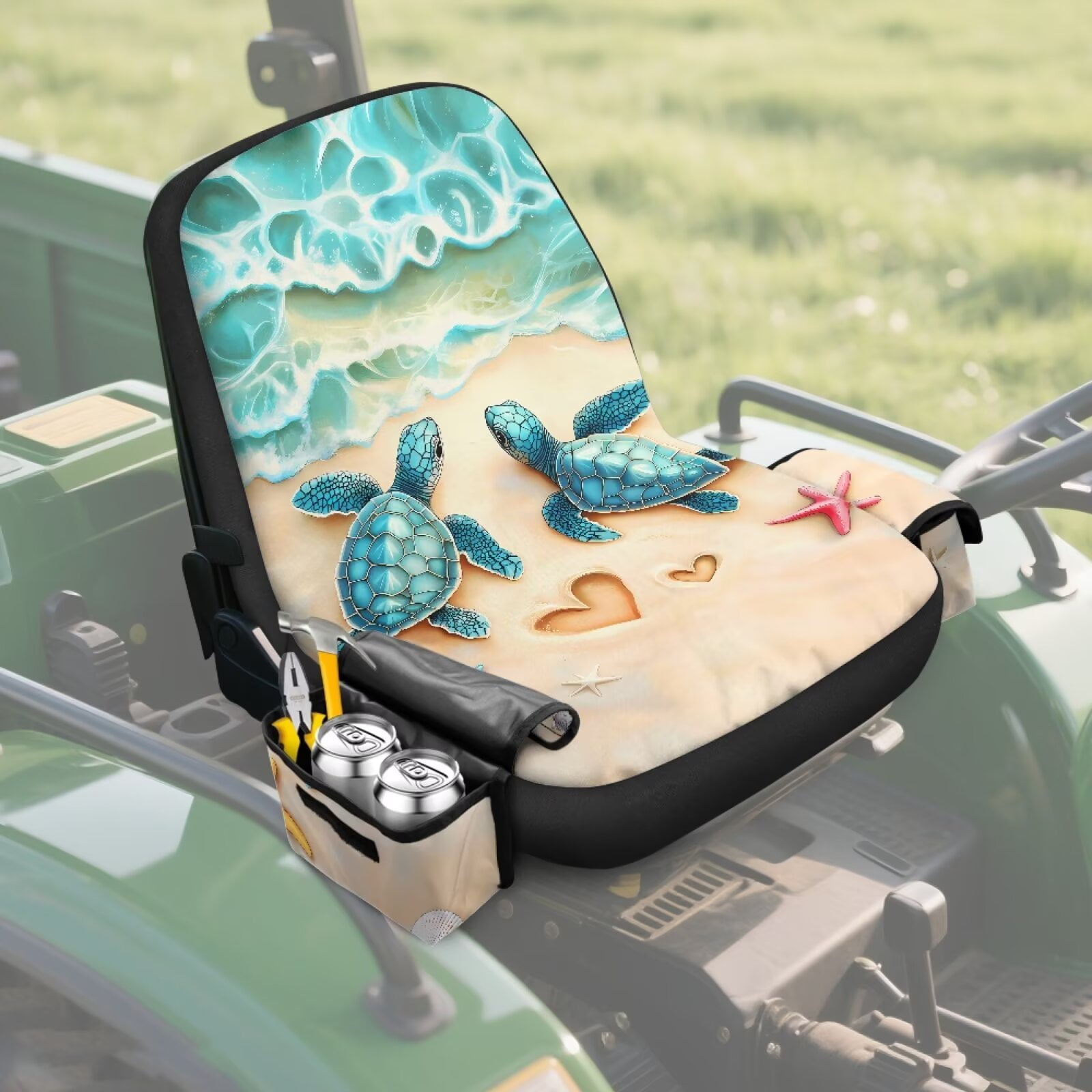 Uorisanigo Lawn Mower Seat Cover Weatherproof Beach Turtle Tractor Protection Cover for Riding ...