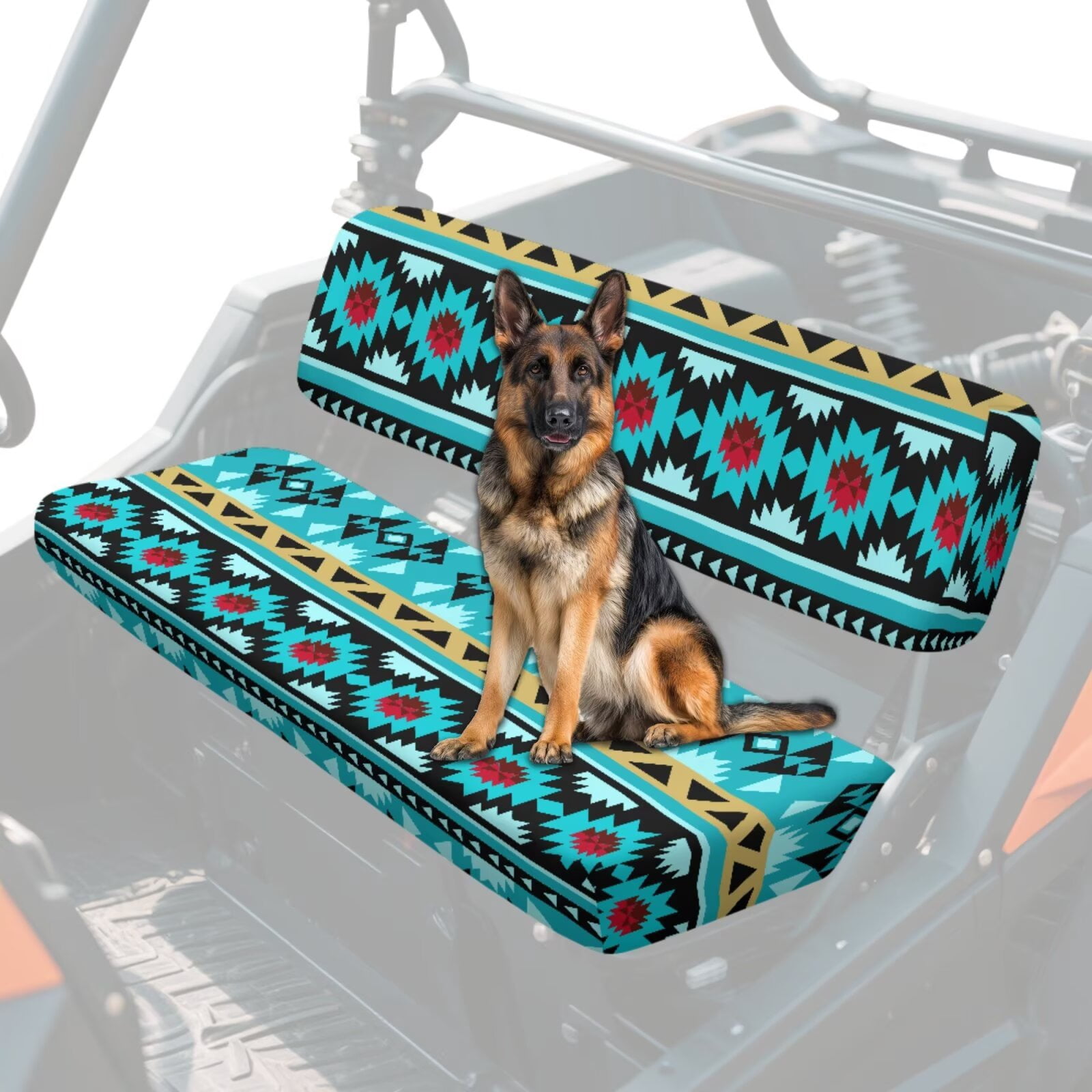 Uorisanigo Mule Seat Cover Anti-Slip Southwestern Aztec Tribal Blue UTV ...
