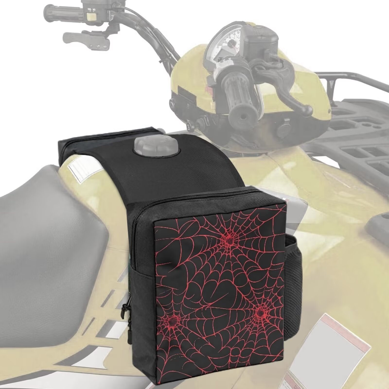 Uorisanigo Red Cobweb ATV Tank Bag Saddle Bag Pouch Oil Bags Motorcycle ...