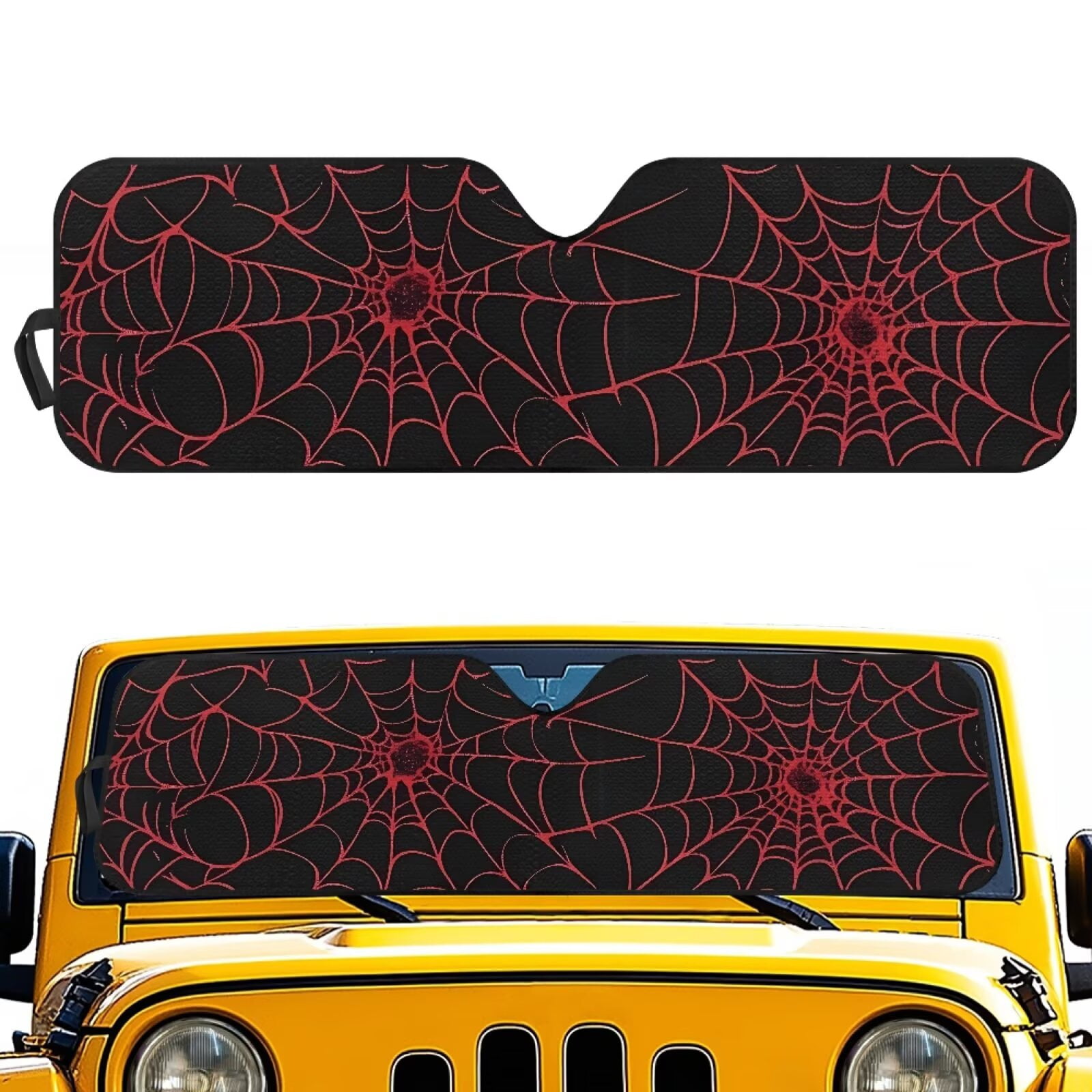 Uorisanigo Red Spider Web Windshield Sun Shade Compatible with 1997 ...