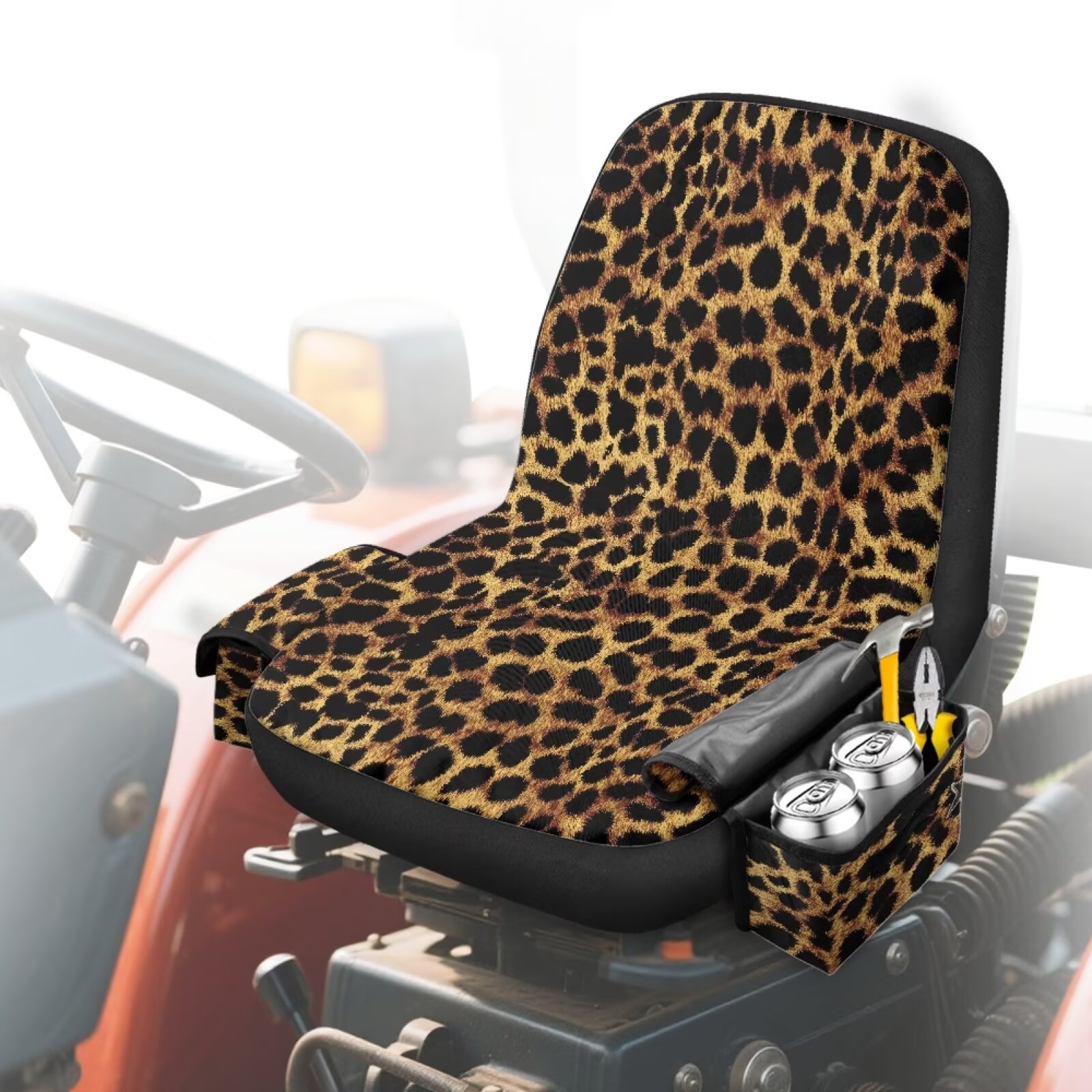 Uorisanigo Riding Lawn Mower Seat Cover Cheetah Printing Lawn Tractor ...