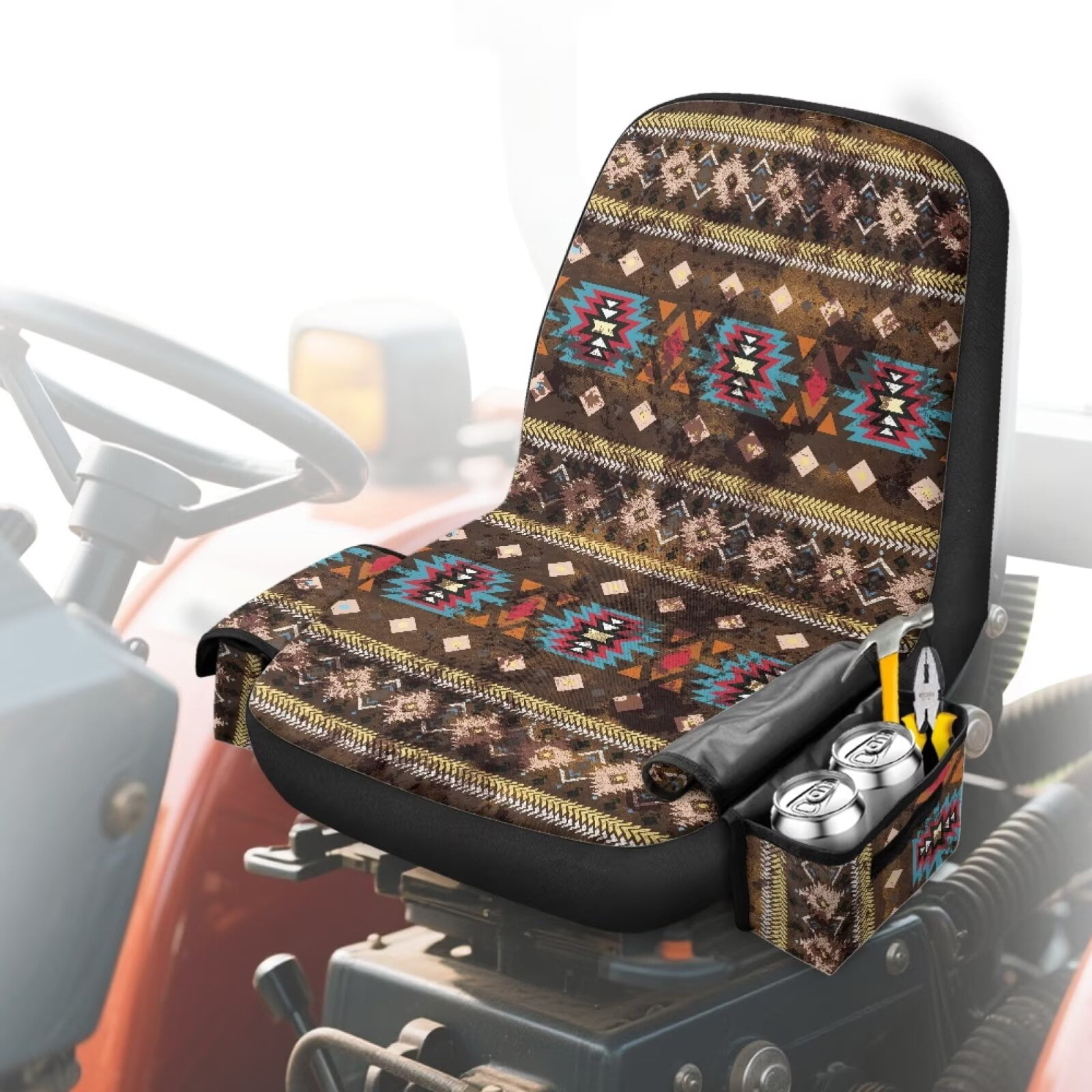 Uorisanigo Riding Lawn Mower Seat Cover Non Slip Southwest Aztec Brown ...