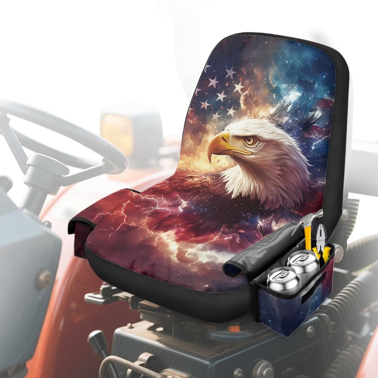 Uorisanigo Riding Lawn Mower Seat Cover with Pockets, Universal US Flag ...