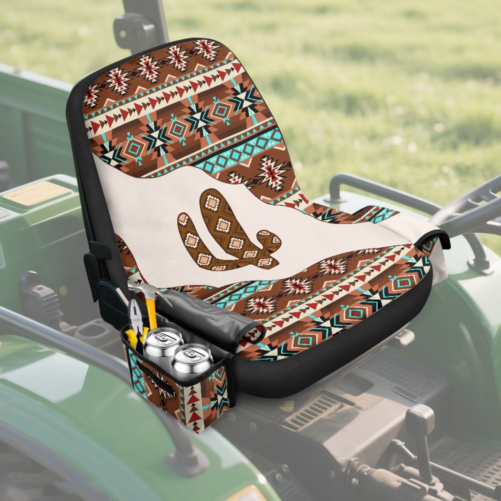 Uorisanigo Riding Lawn Mower Seat Cover Universal Aztec Cactus Tractor ...