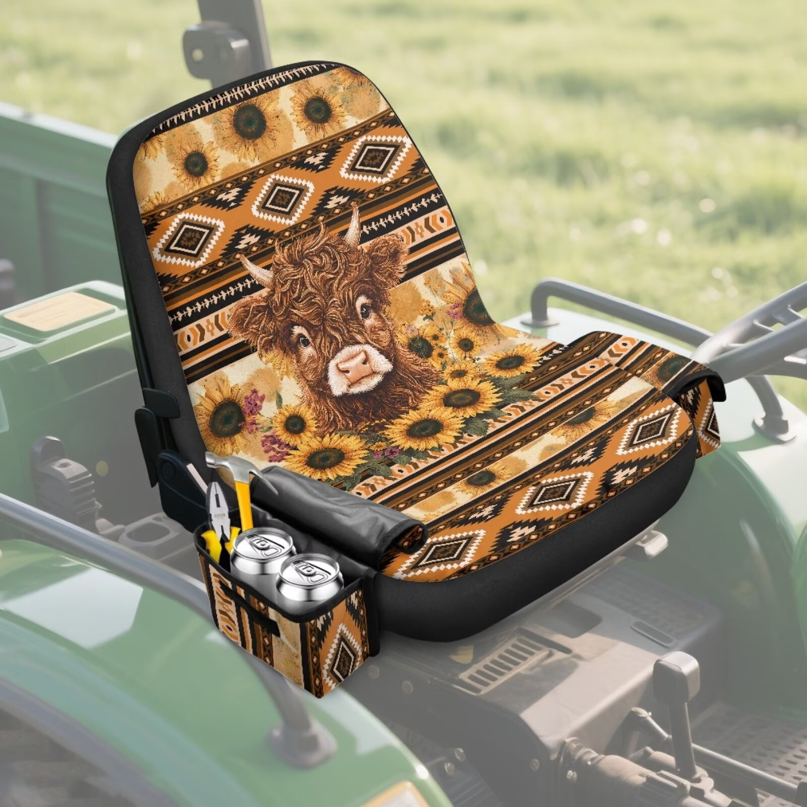 Uorisanigo Riding Lawn Mower Seat Cover, Wear-Resistance Sunflower ...