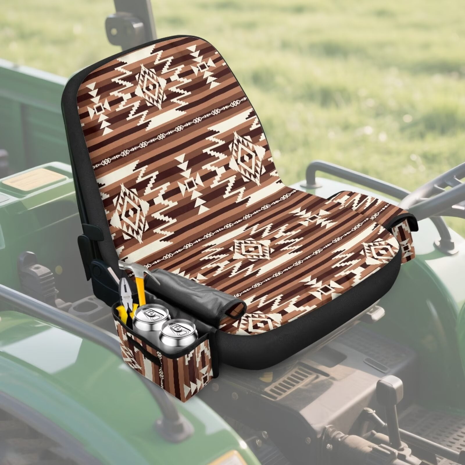 Uorisanigo Riding Lawn Mower Seat Cover Weatherproof Brown Aztec Print ...