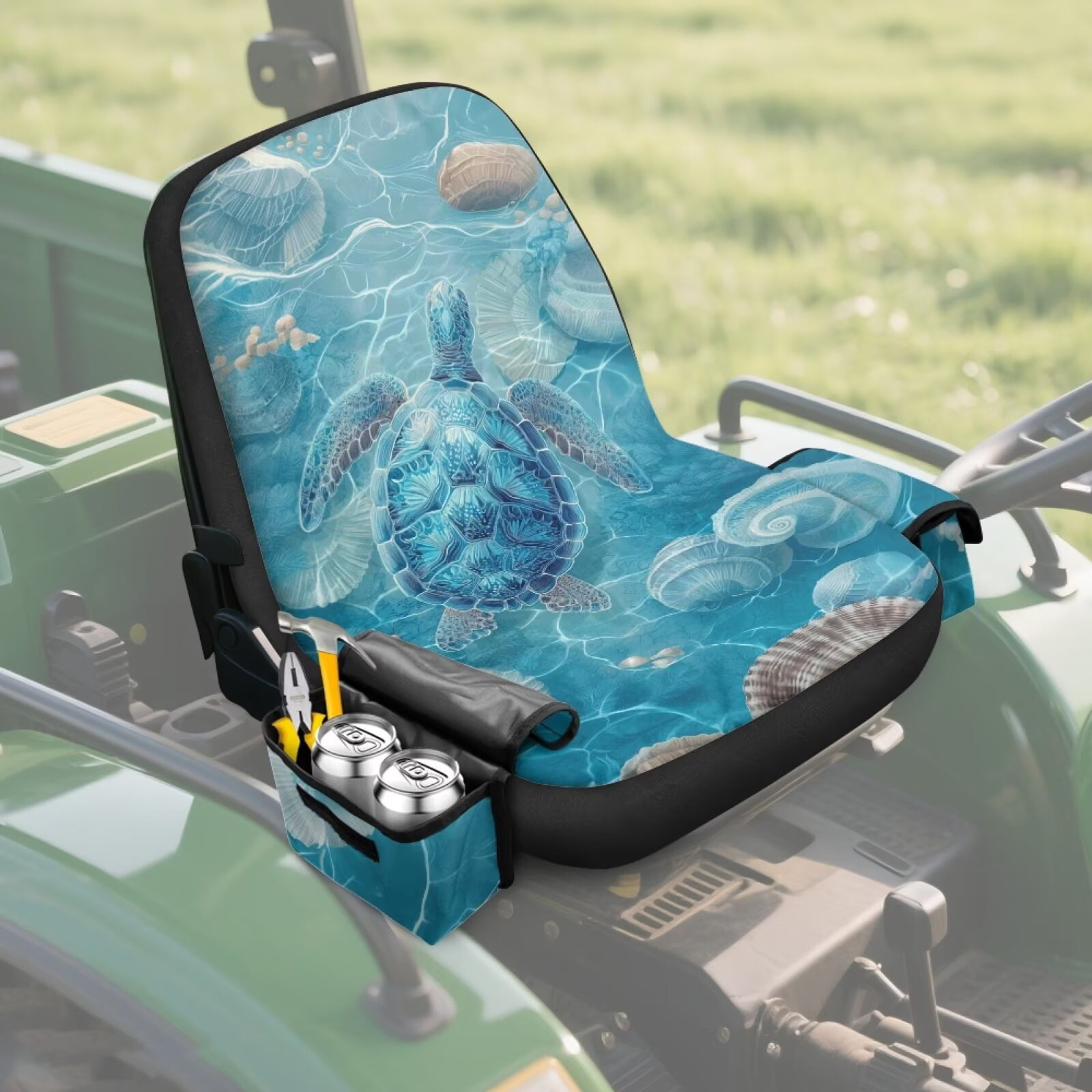 Uorisanigo Riding Lawn Mower Seat Covers, Universal Shell Turtle Tractor Seat Cover with ...