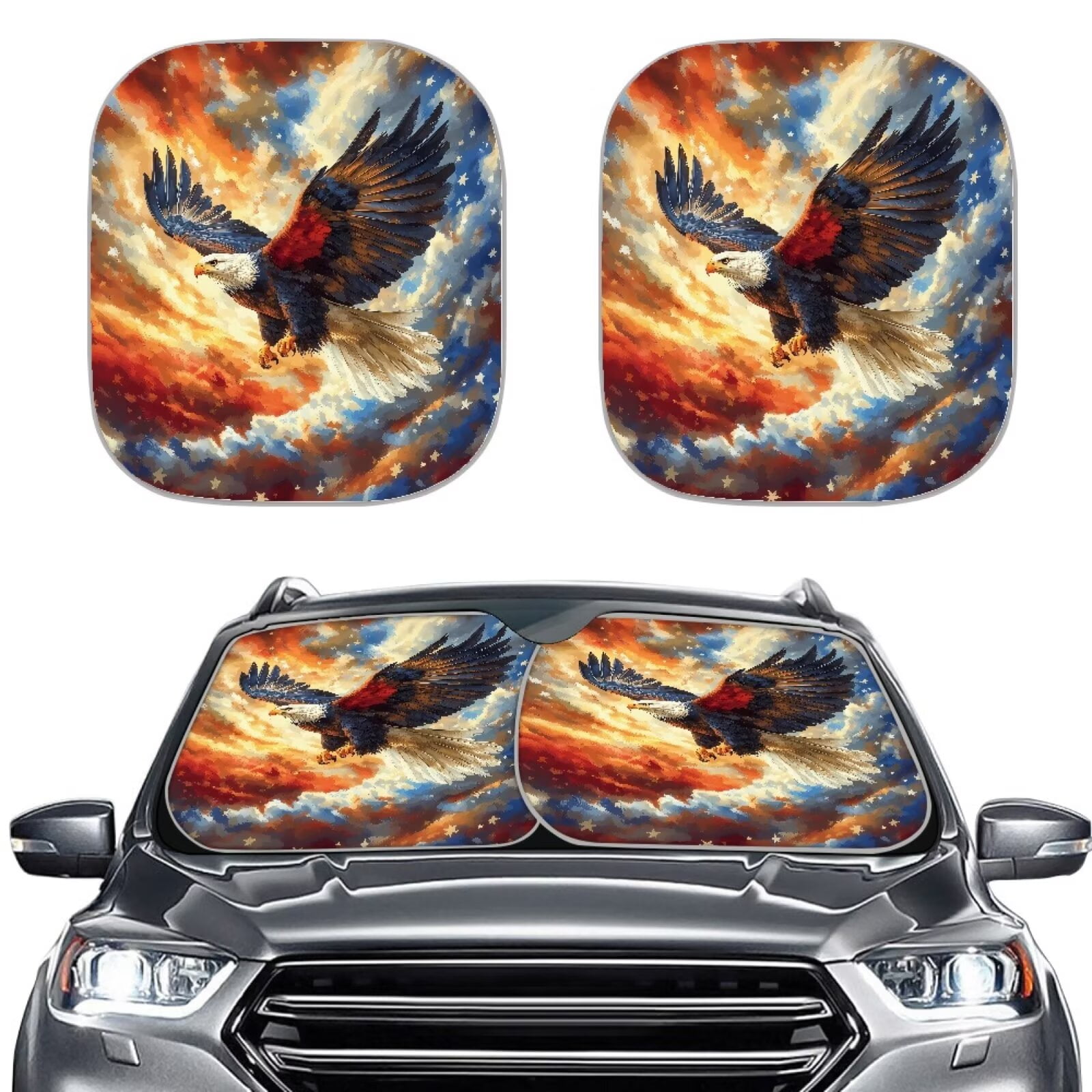 Uorisanigo Sky Star Eagle Car Sunshades for Windshield Sun Blocks Front ...