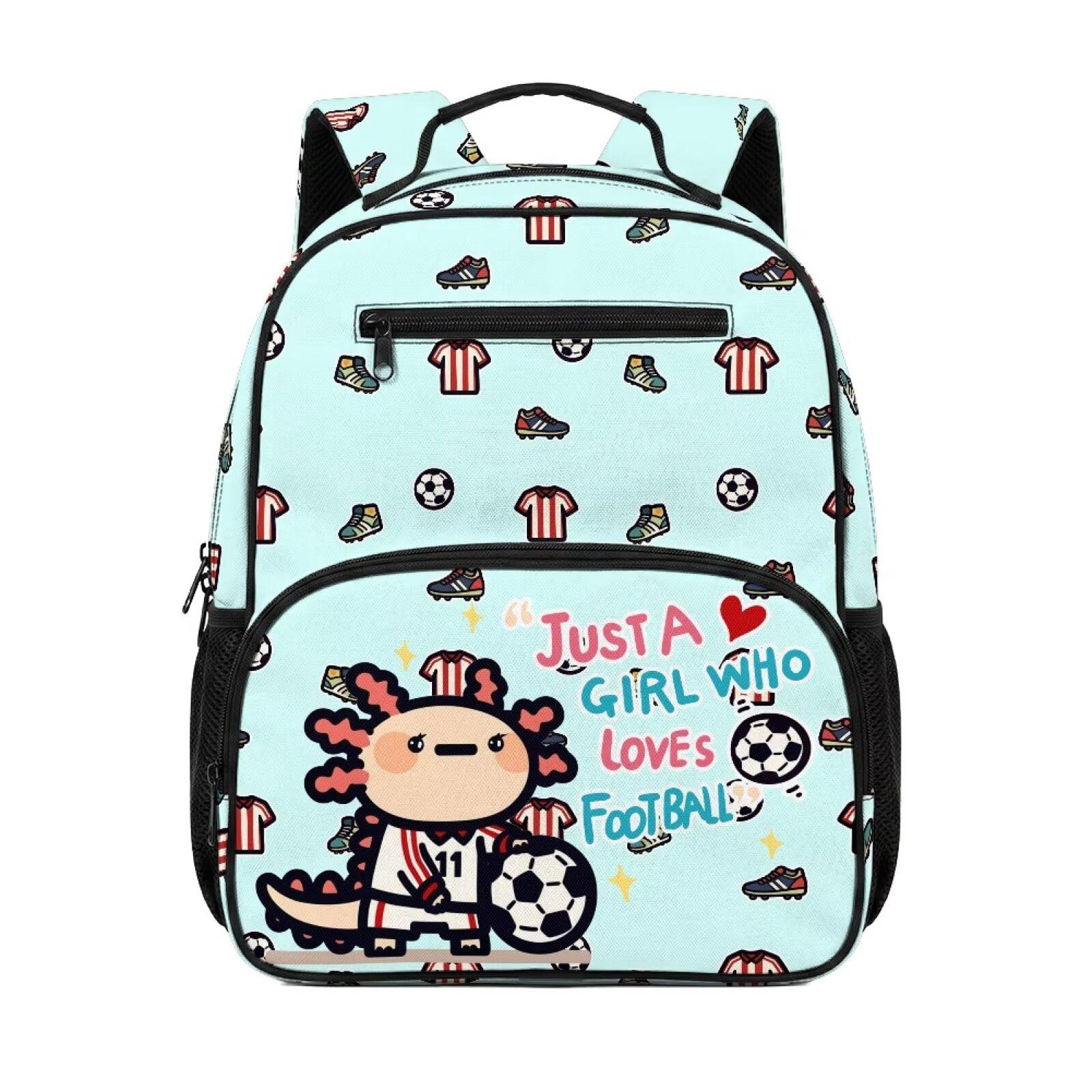 Uorisanigo Soccer Axolotl Kids Backpack for Girls Outdoor Vacation ...