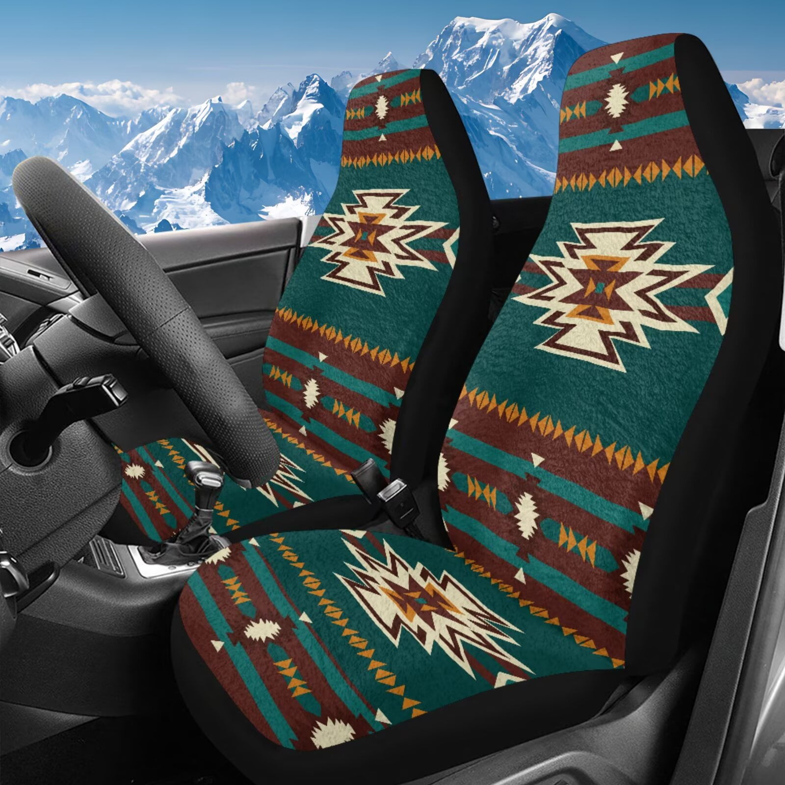 Uorisanigo Southwest Aztec Car Seat Cover, Set of 2 High Back Seat ...