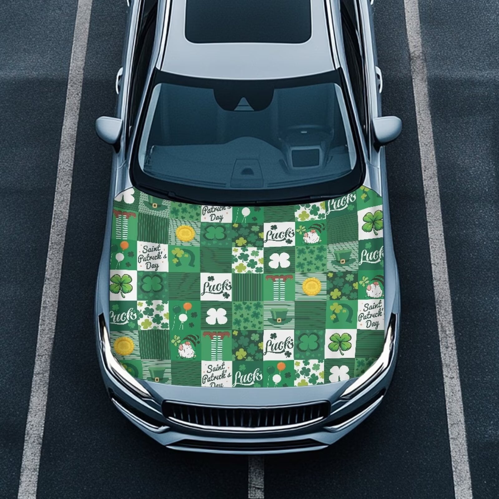 Uorisanigo St. Patrick's Day Auto Hood Cover Windproof Polyester Car ...