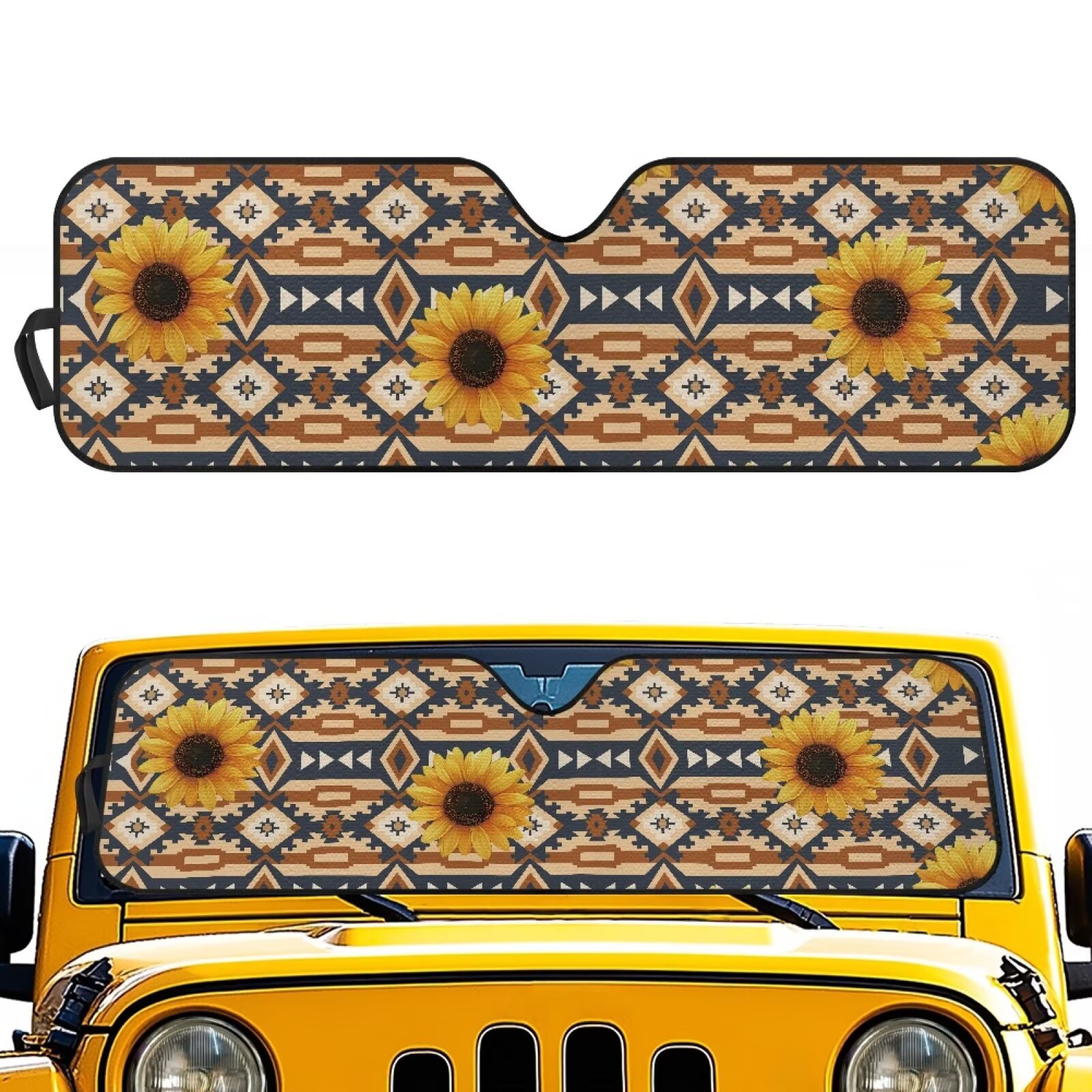 Uorisanigo Sunflower Aztec Windshield Sun Shade for JLU and 2020-2024 ...