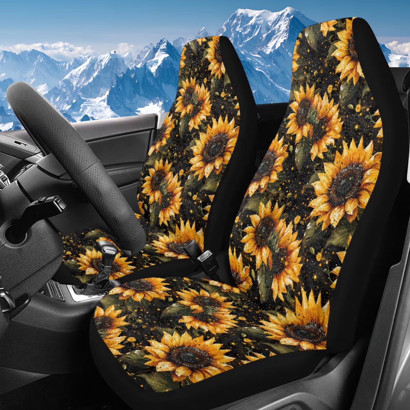 Uorisanigo Sunflower Car Front Seat Cover Set High Back Heavy Duty Seat ...