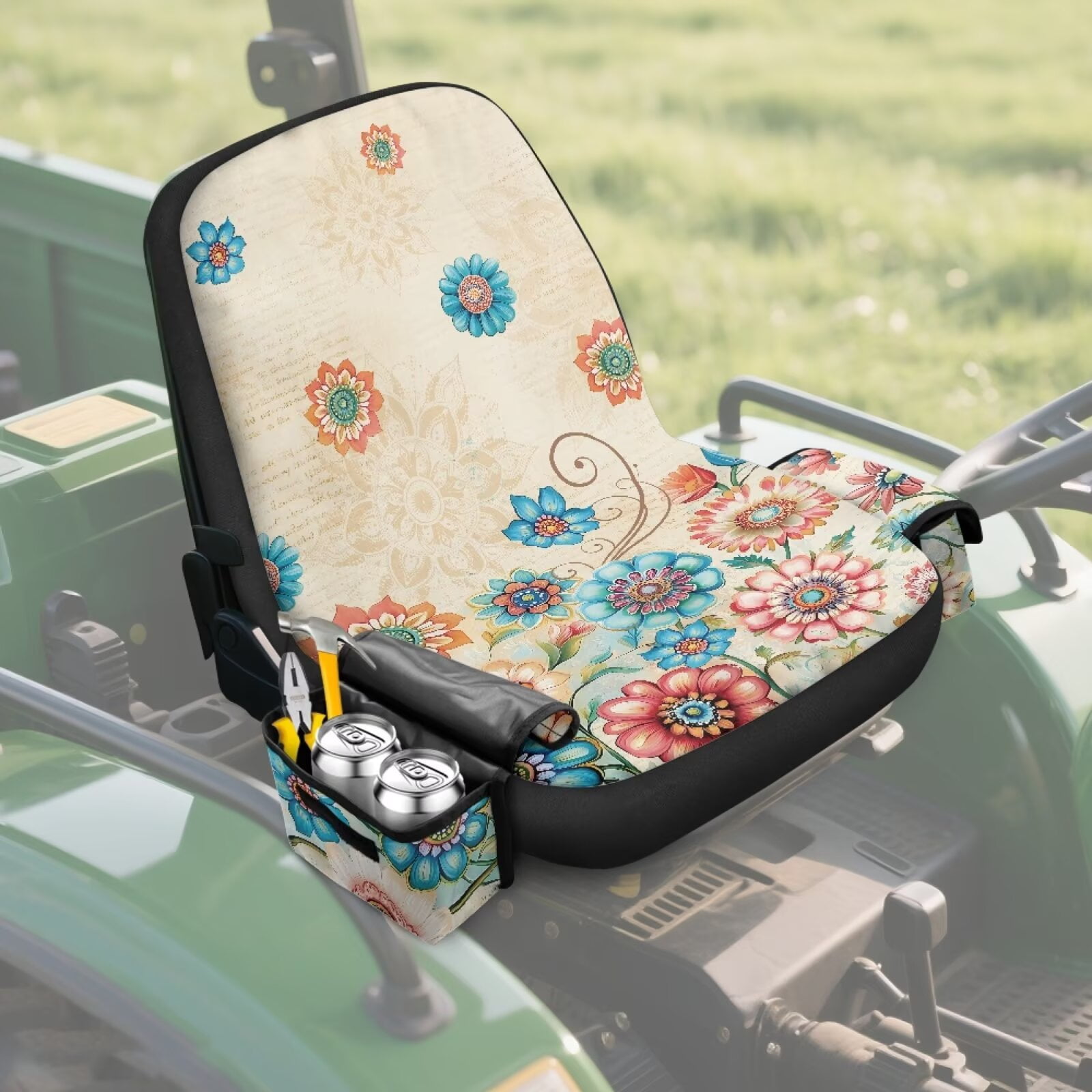 Uorisanigo Tractor Seat Cover, Universal Mandala Print Lawn Mower Seat ...