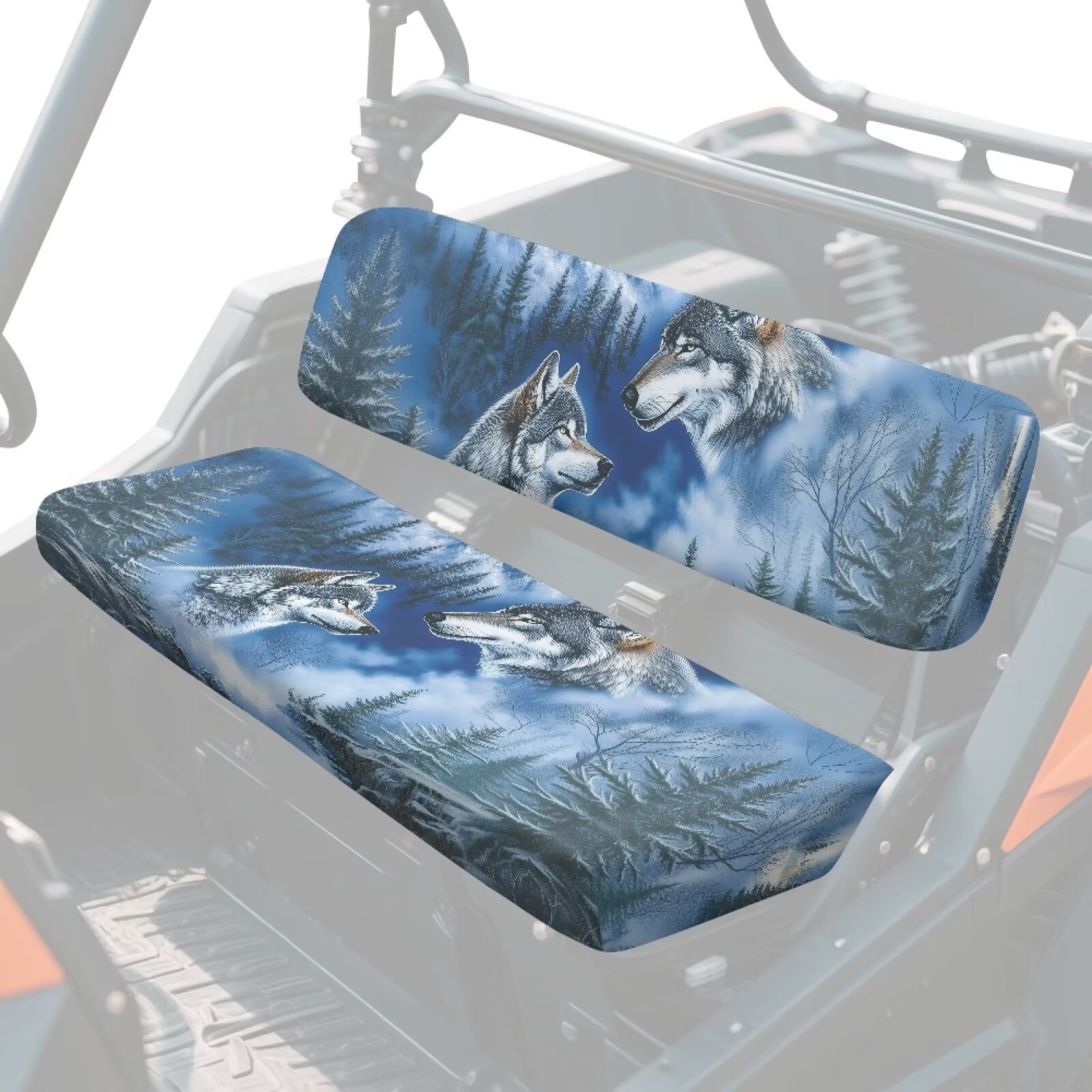 Uorisanigo UTV Seat Covers Set with Elastic Band, Anti-Slip Cool Wolf ...