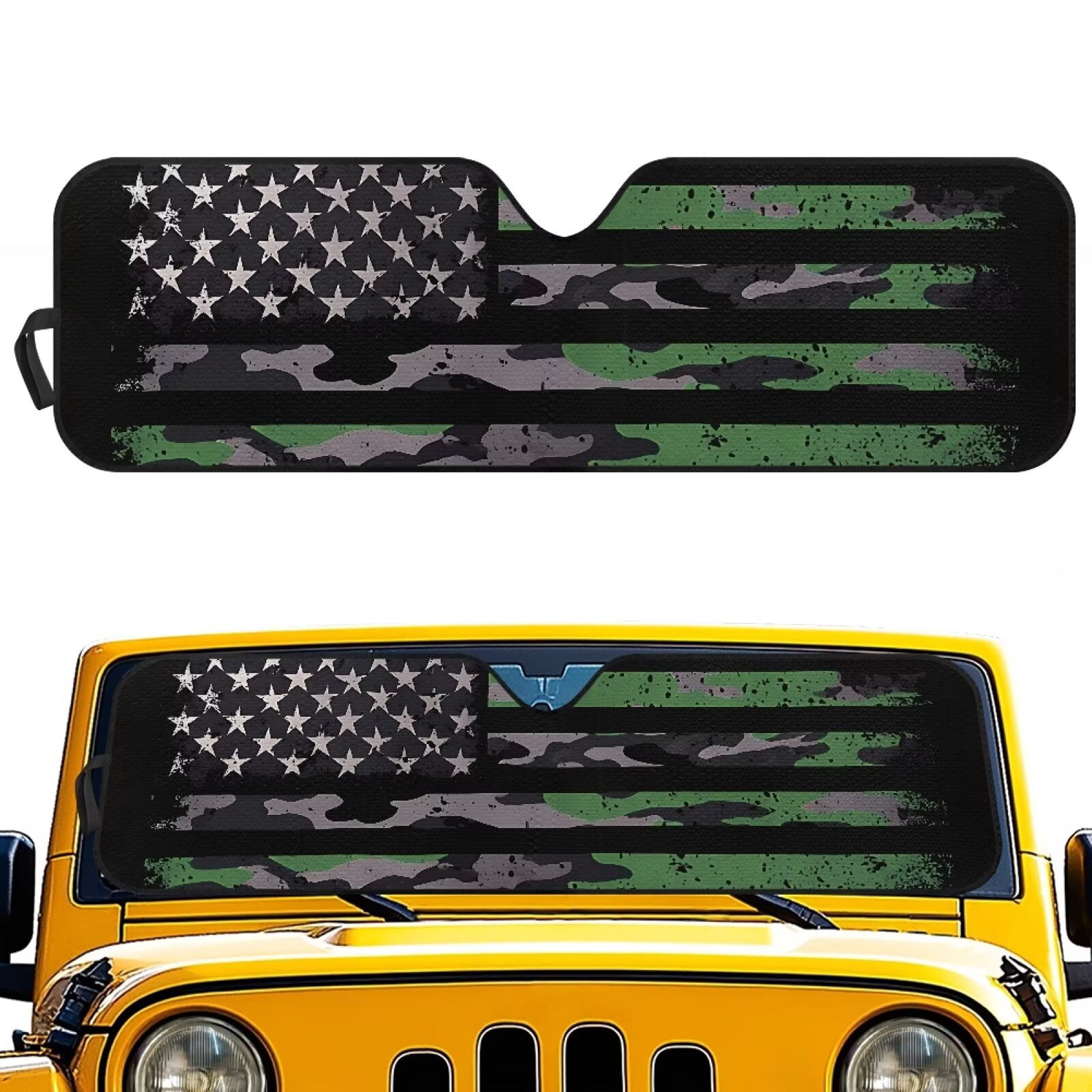 Uorisanigo Windshield Sun Shade for 2018-2024 2025 Jeep Wrangler JL ...