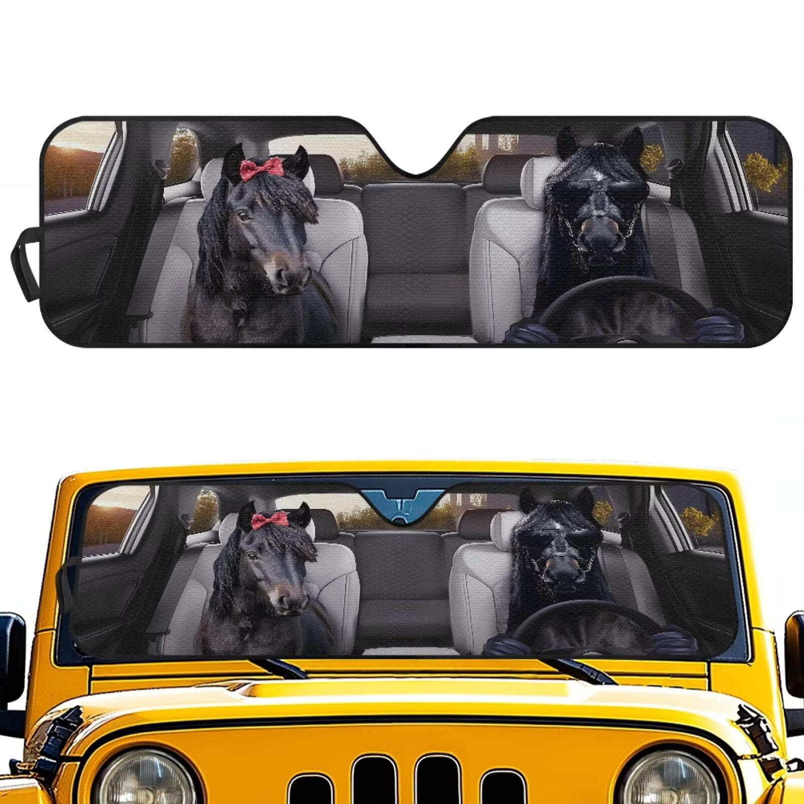 Uorisanigo Windshield Sun Shade for 2018-2025 Jeep Wrangler JL JLU ...