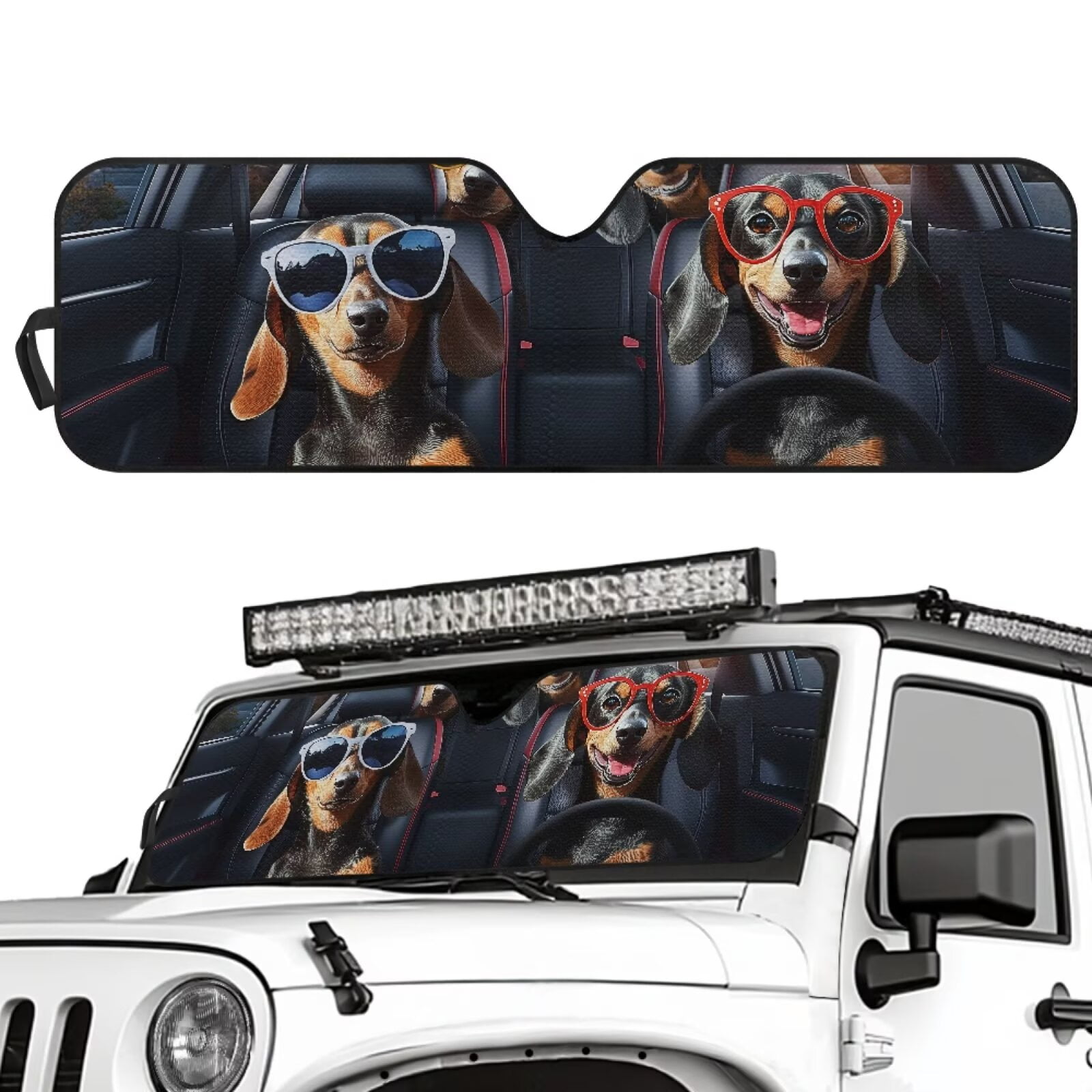 Uorisanigo Windshield Sun Shade for 2018-2025 Jeep Wrangler JL JLU ...