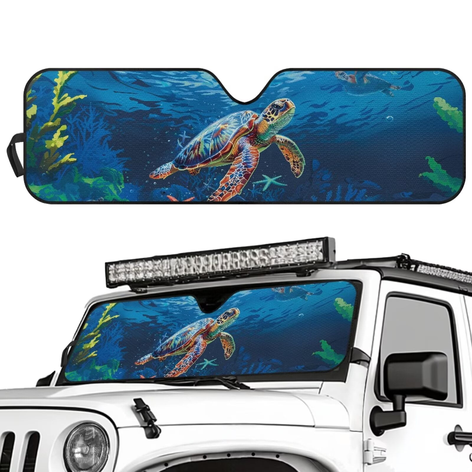 Uorisanigo Windshield Sun Shade for 2024 Jeep Wrangler JL JLU, Foldable ...
