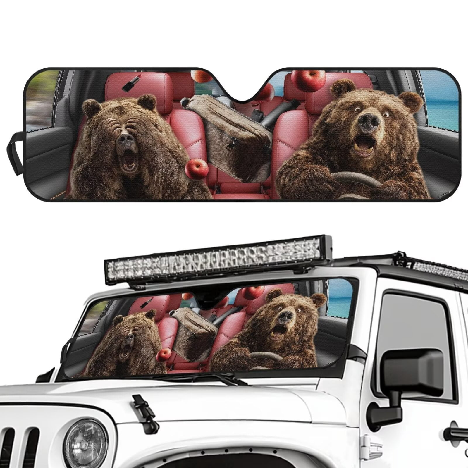 Uorisanigo Windshield Sun Shade Compatible with Jeep Wrangler JK JKU JL ...