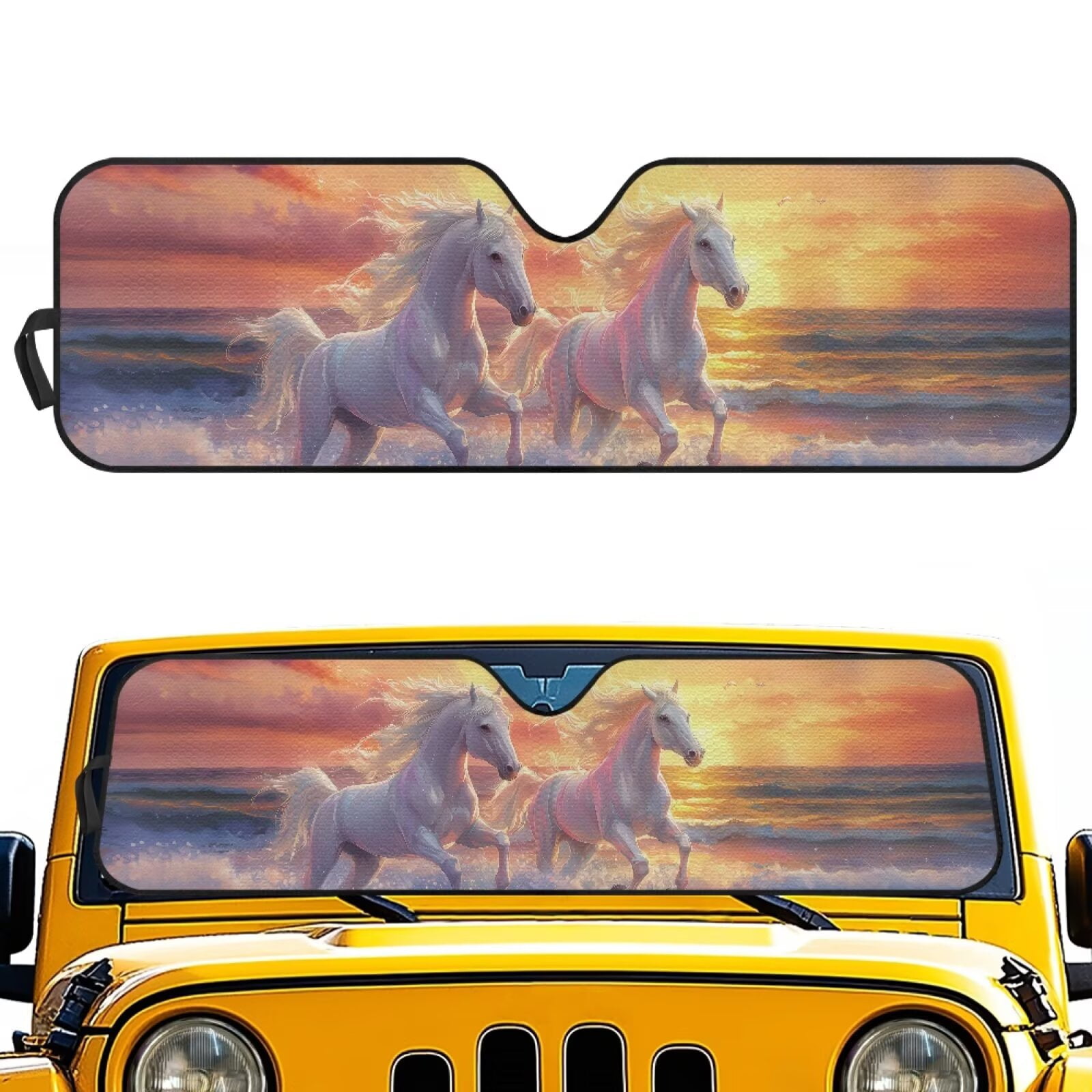 Uorisanigo Windshield Sun Shade Compatible with Jeep Wrangler JK JKU JL ...