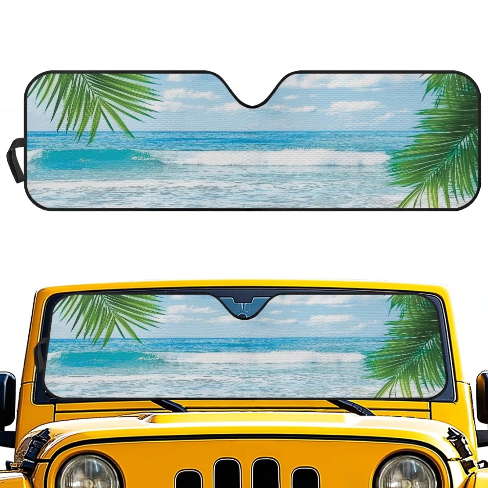 Uorisanigo Windshield Sun Shade Compatible with Jeep Wrangler Sun Shade ...