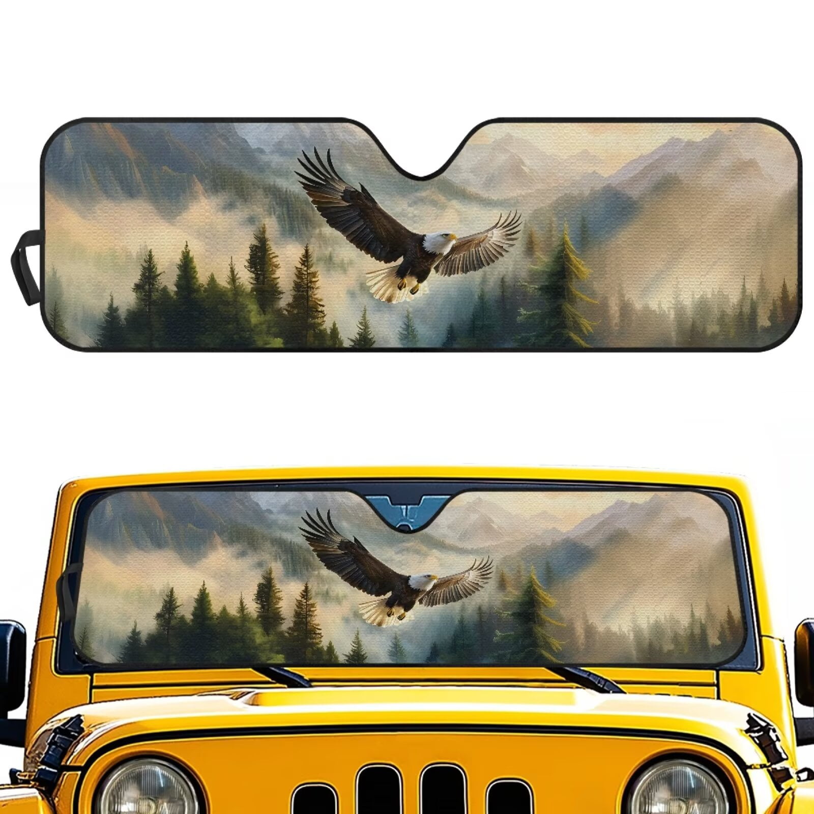 Uorisanigo Windshield Sun Shade Compatible with Jeep Wrangler TJ JK JL ...