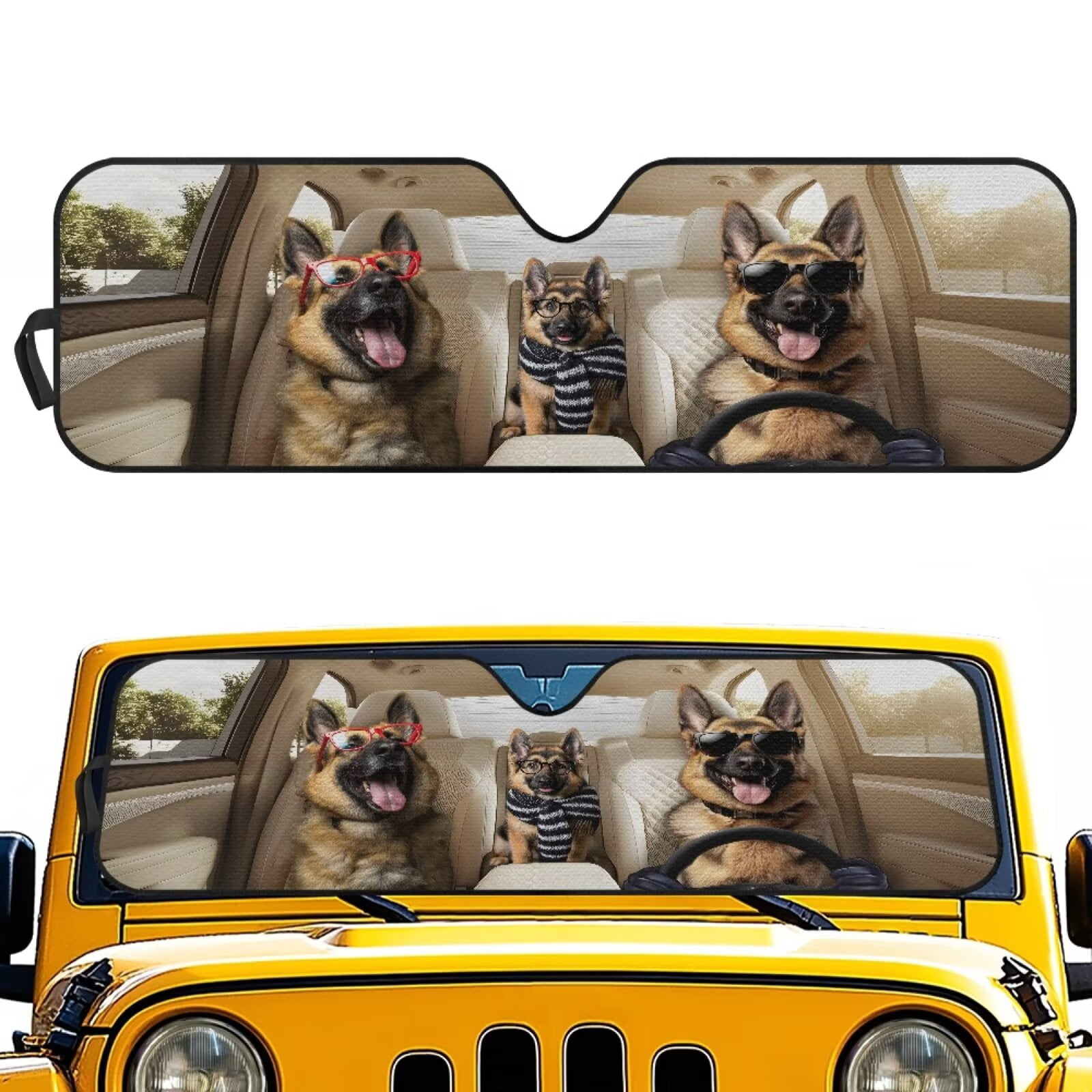 Uorisanigo Windshield Sun Shade Compatible with Wrangler JK JKU TJ 1997 ...