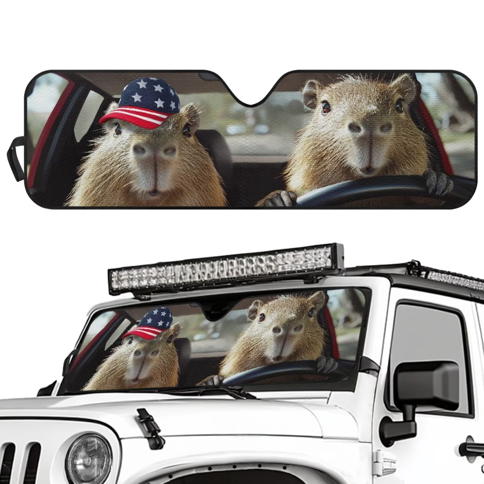 Uorisanigo Windshield Sun Shade Foldable Capybara Printed Front Window ...