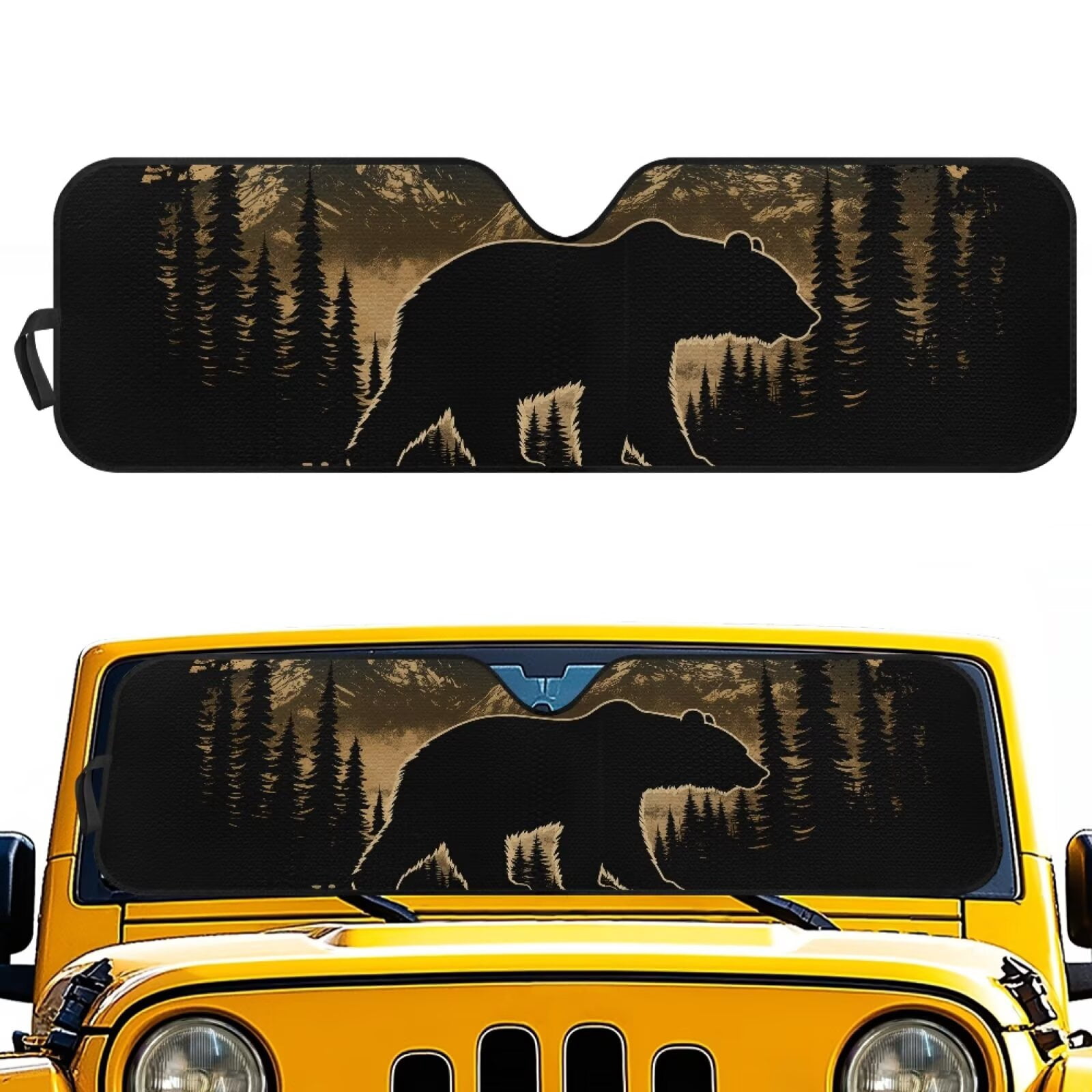 Uorisanigo Windshield Sun Shade,Forest Bear Print Shade Heat Shield ...