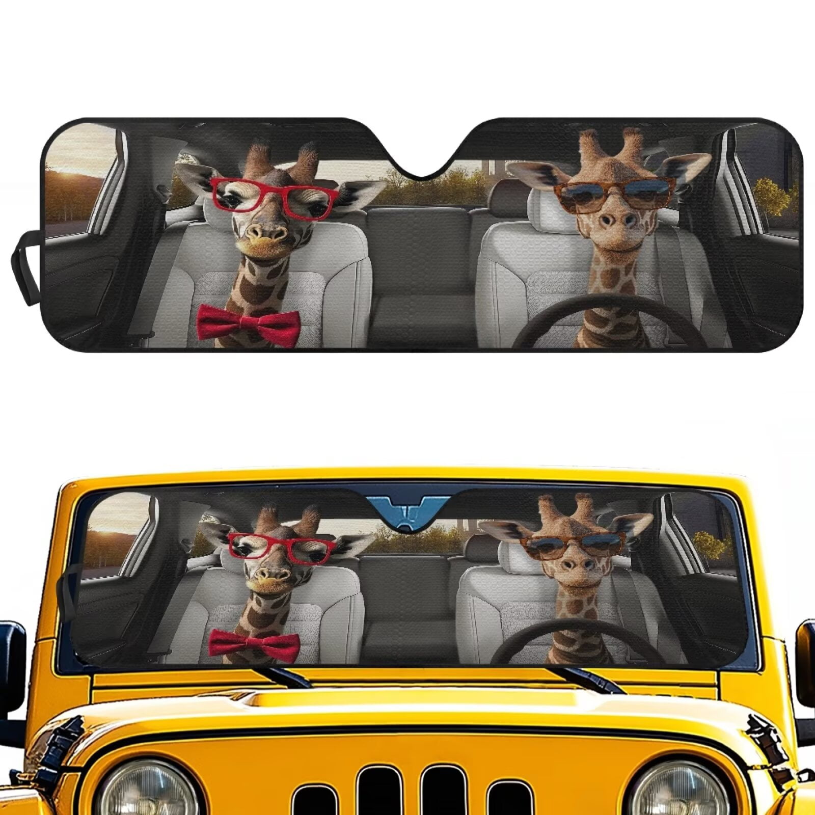 Uorisanigo Windshield Sun Shade Funny Giraffe Driving Visor Heat Shield ...