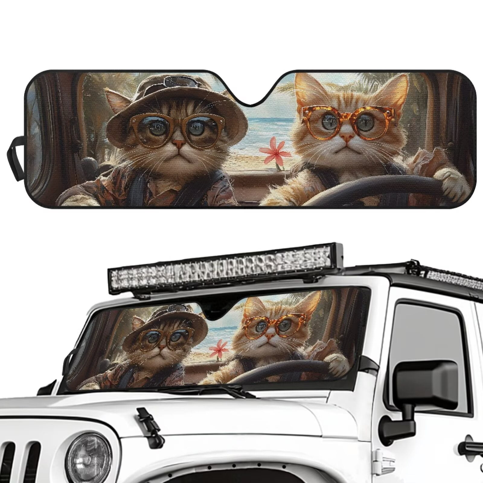 Uorisanigo Windshield Sun Shade for Jeep JK JKU JL JLU 1997-2023 and Compatible with Gladiator ...