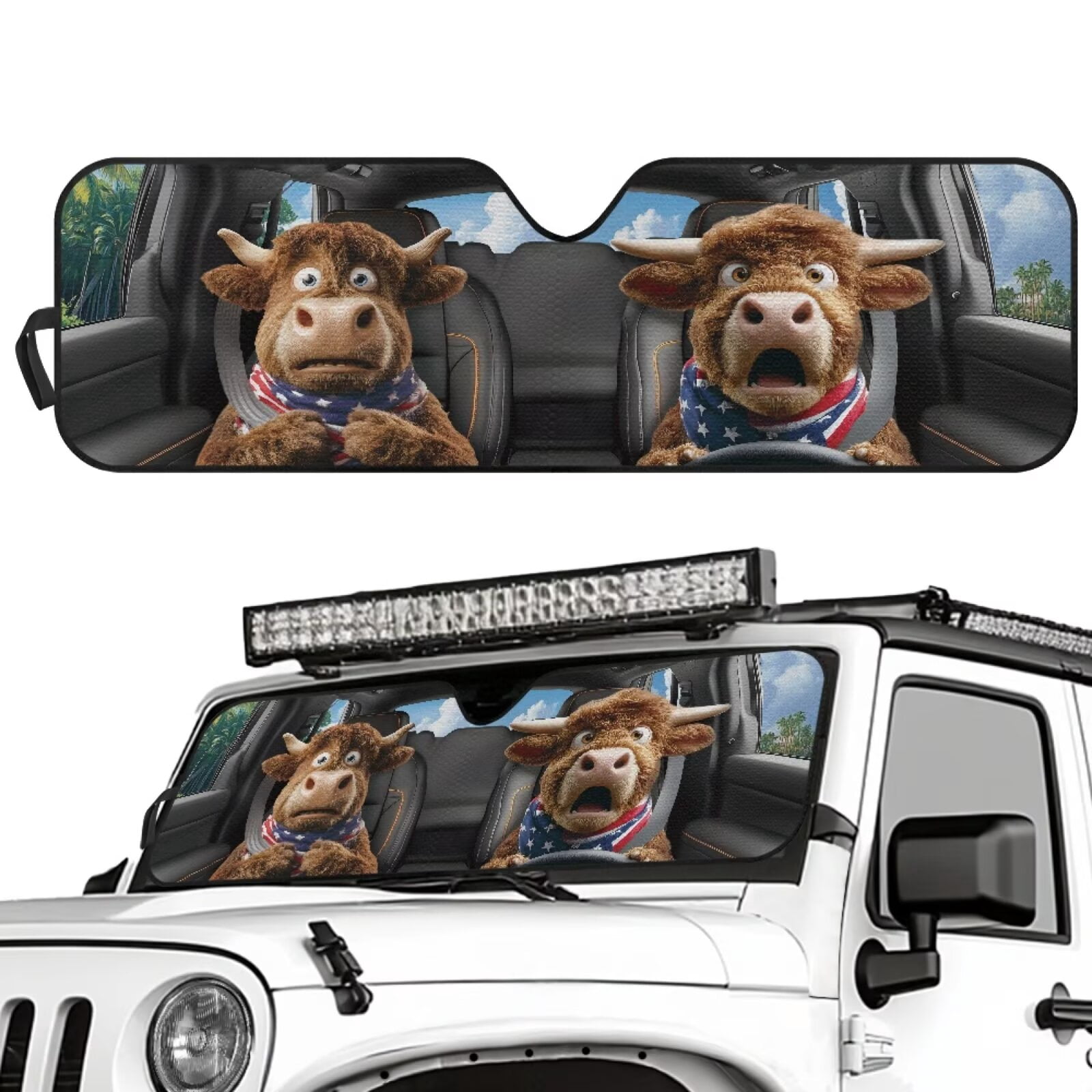 Uorisanigo Windshield Sun Shade for Jeep Wrangler Rubicon Sahara TJ JK ...
