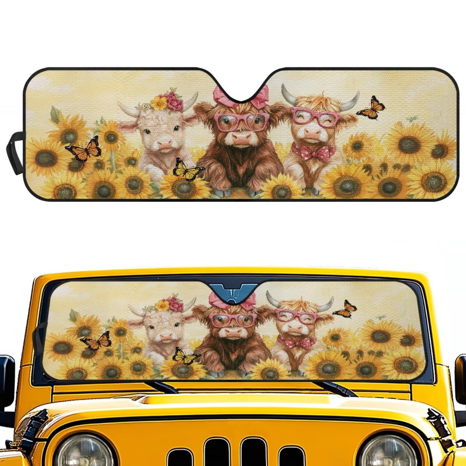 Uorisanigo Windshield Sun Shade for Jeep Wrangler TJ JK JKU 1997-2018 ...