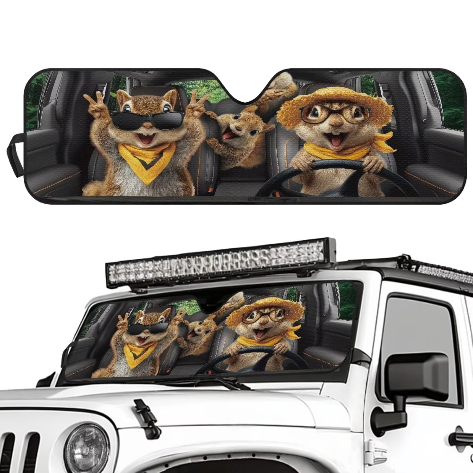 Uorisanigo Windshield Sun Shade Sunshade Funny Squirrel Driving Heat ...