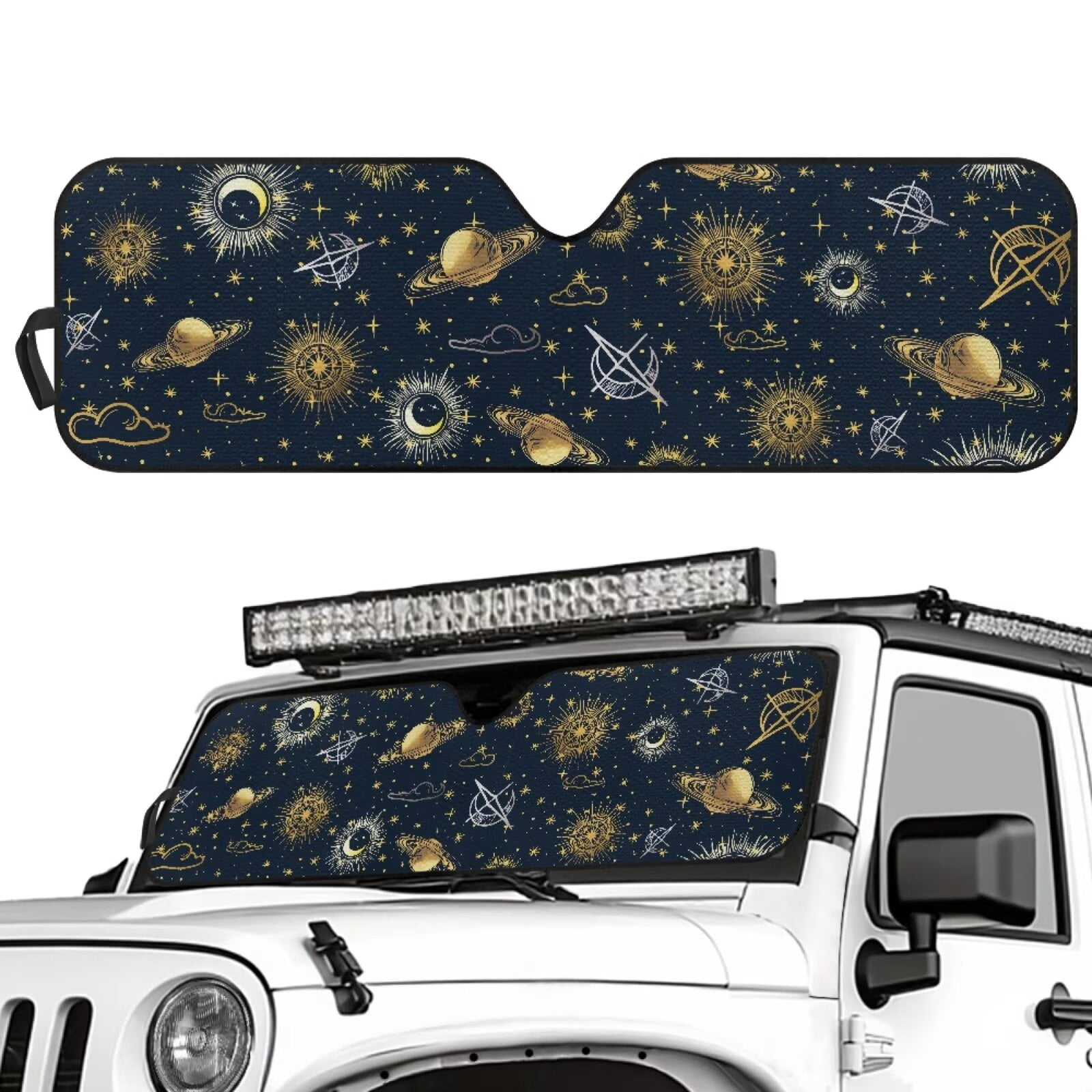 Uorisanigo Windshield Sun Shade for Wrangler TJ JK Planet Print ...