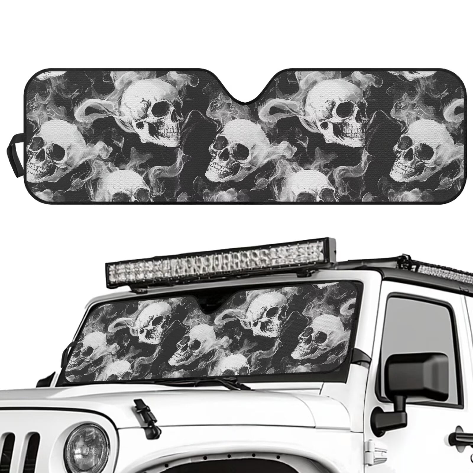 Uorisanigo Windshield Sunshade for Wrangler TJ JK Smoke Skull Print ...