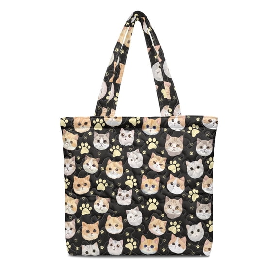 Uourmeti Cute Cat Paws Pattern lightweight Quilted Bag, Polyester ...
