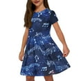 Uourmeti Galaxy Short Sleeve Dress Girls Summer Soft Swing A-line ...