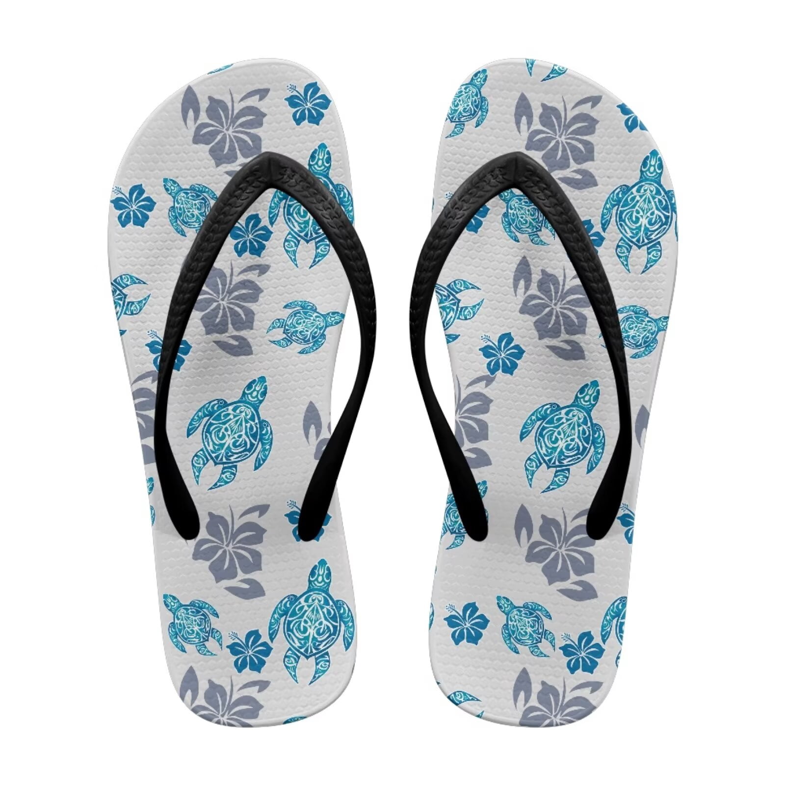 Uourmeti Women Shower Flip Flops Polynesian Sea Turtles Lightweight ...