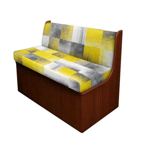 Uourmeti Yellow Block Print RV Dinette Booth Covers Complete Set ...