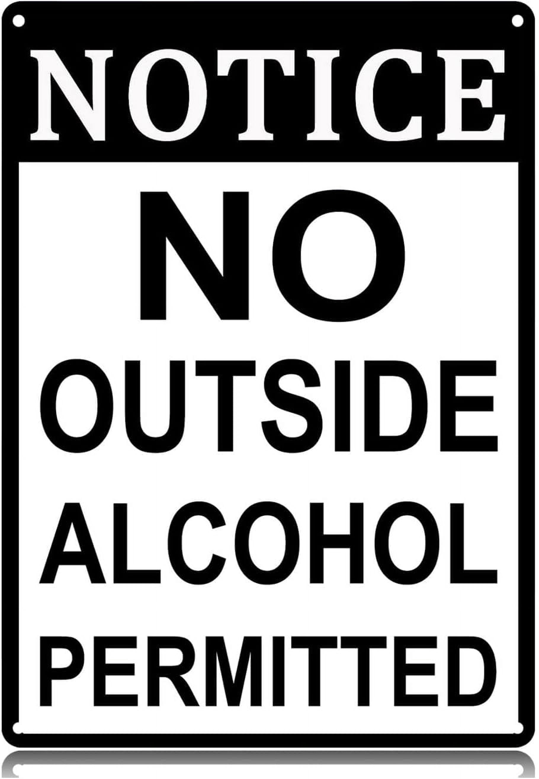 Uoyeqt No Outside Alcohol Permitted Cute Novelty Tin Sign Restroom Wall ...